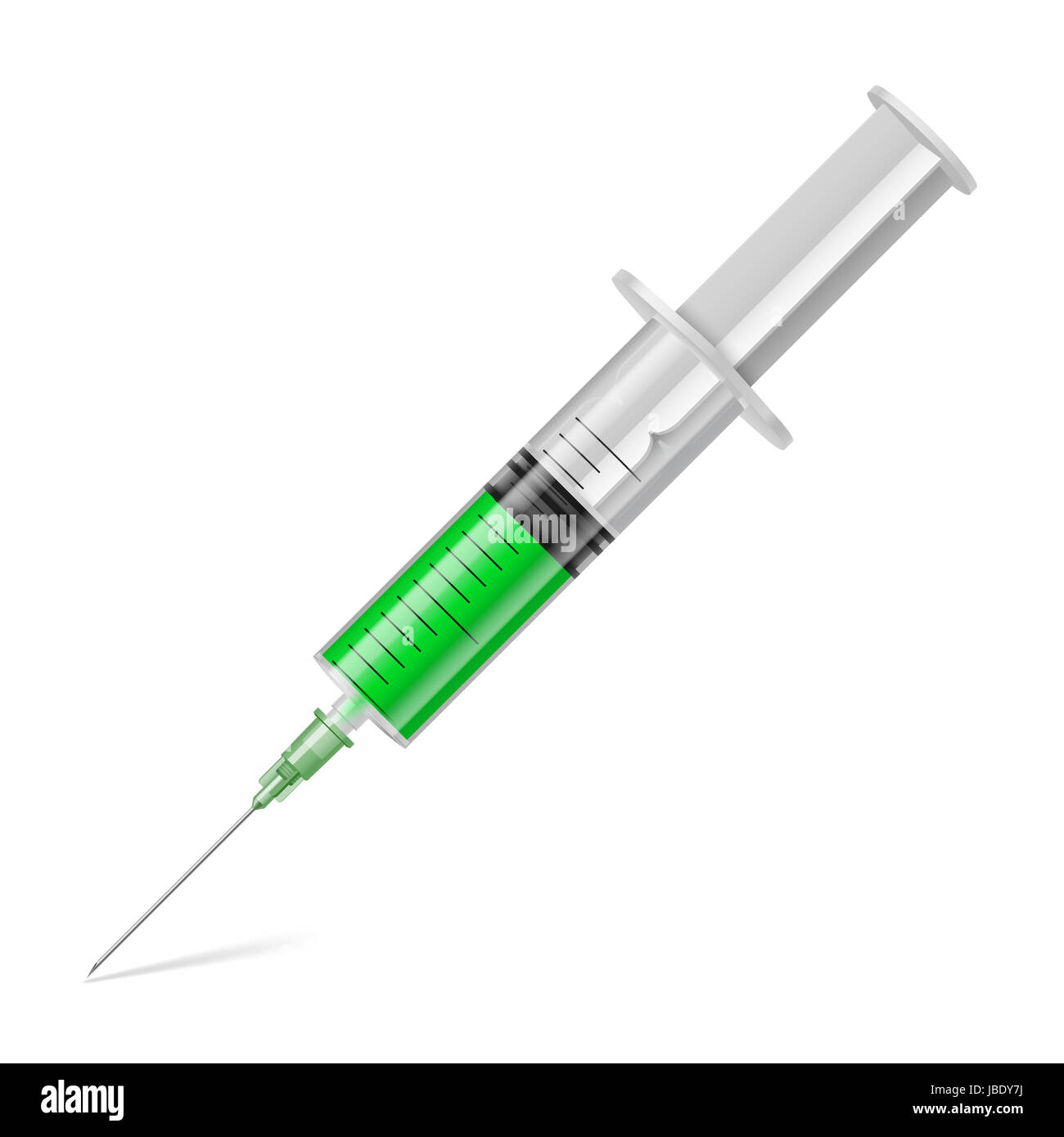 Syringe with green liquid isolated on white background Stock Photo - Alamy