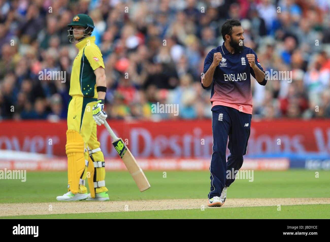 Englands adil rashid celebrates wicket australias moises henriques hi ...