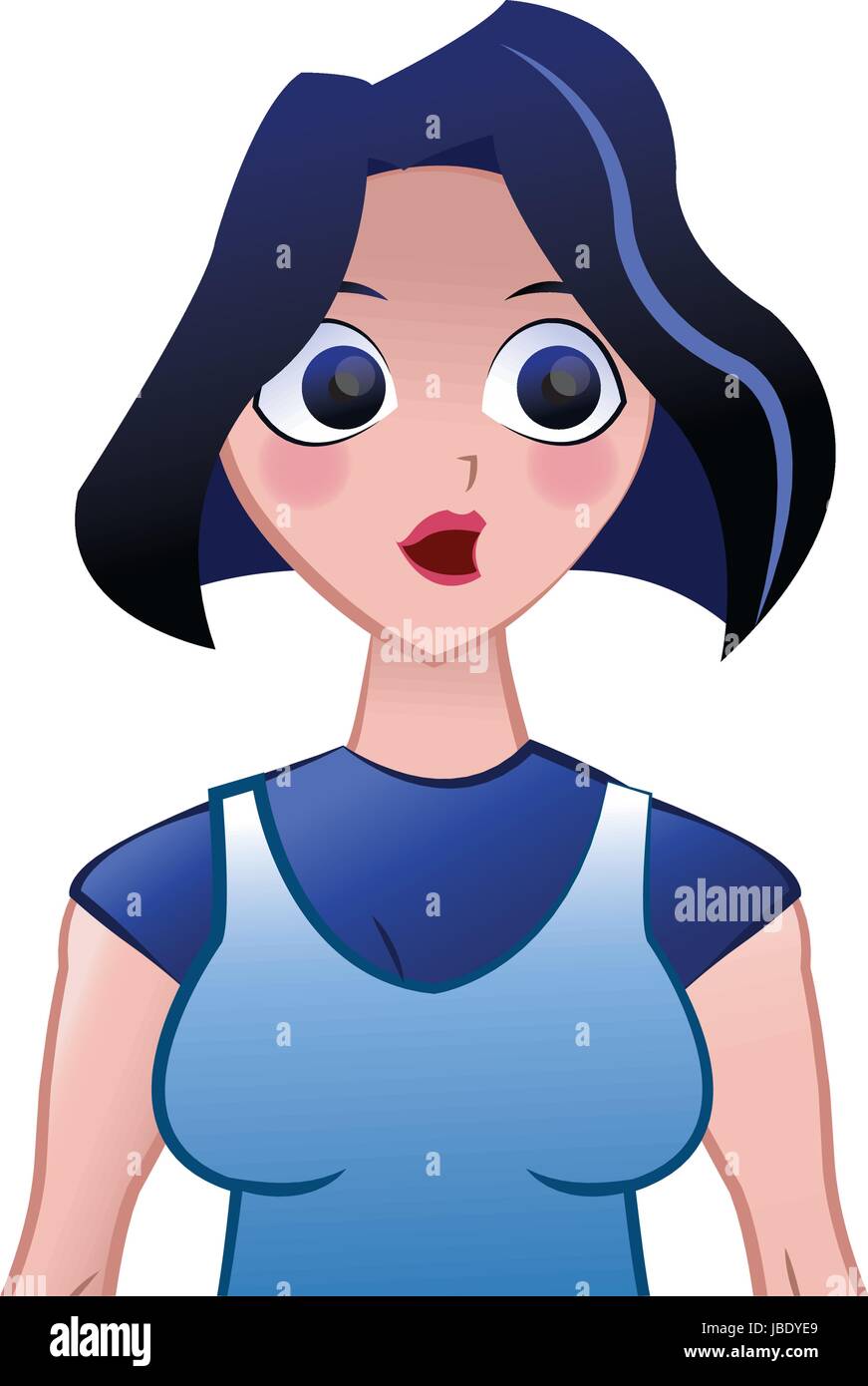 Illustration woman play with hair Stock Vector Images - Alamy