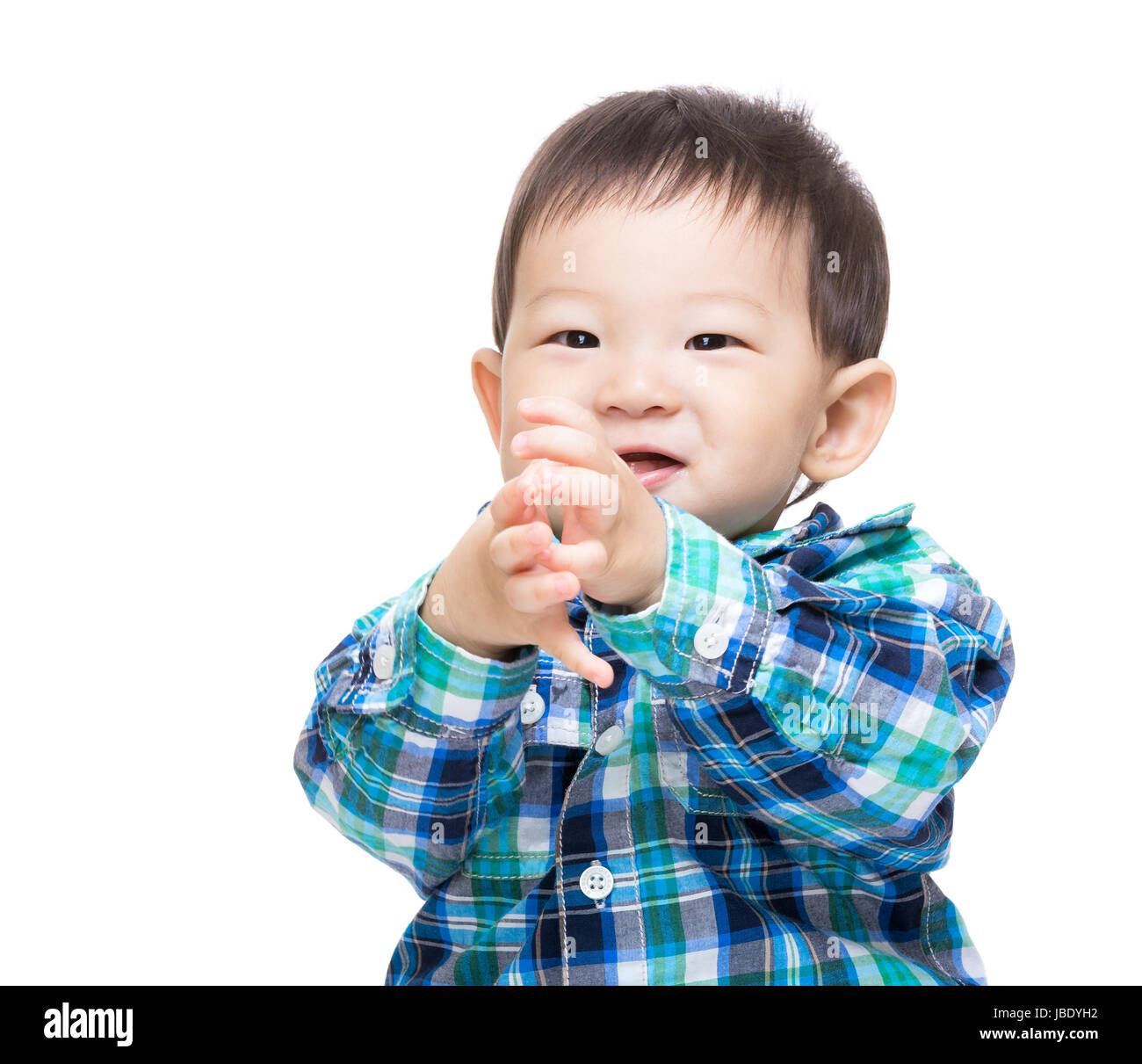 Asia baby boy clapping hand Stock Photo - Alamy
