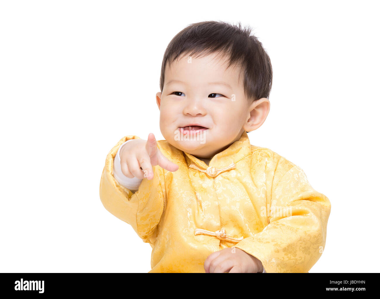 Chinese baby boy finger point front Stock Photo - Alamy