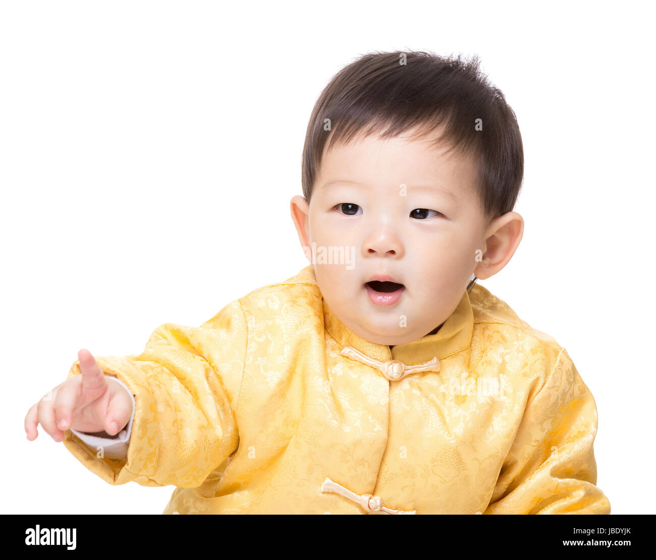 Chinese baby boy finger pointing towards Stock Photo - Alamy