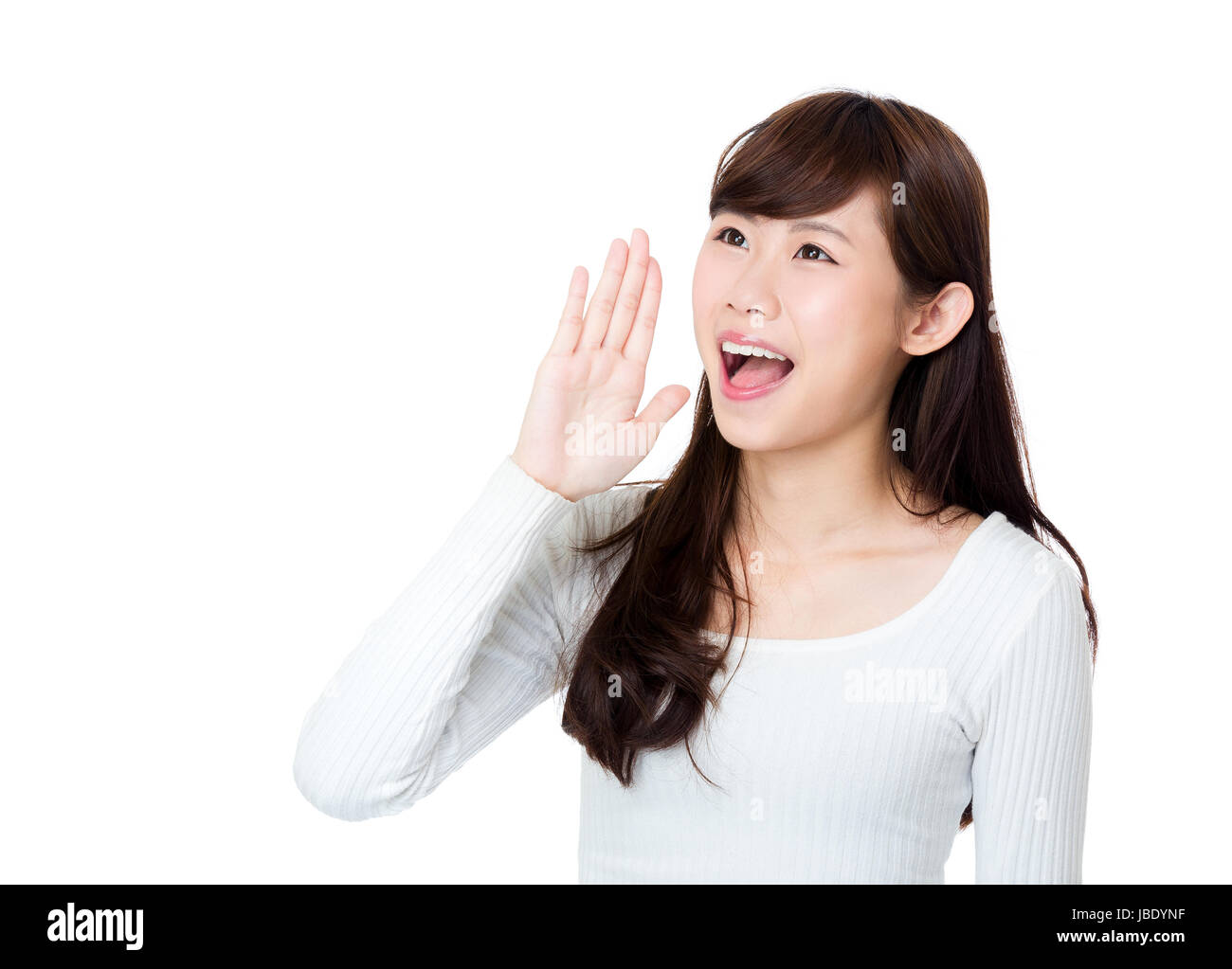 Asia woman shout and scream Stock Photo - Alamy