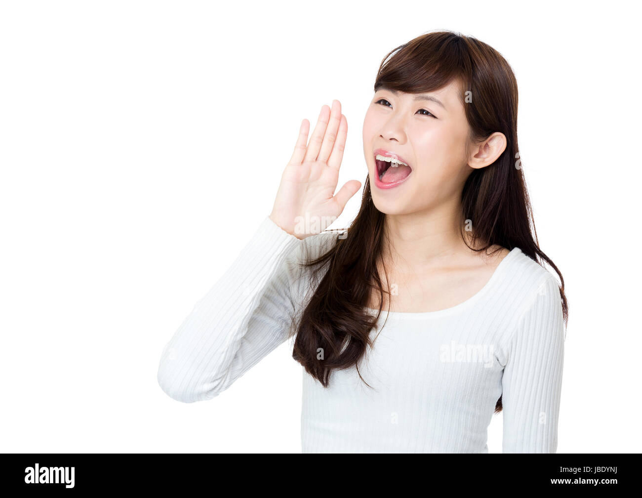 Asia woman shout scream hi-res stock photography and images - Alamy