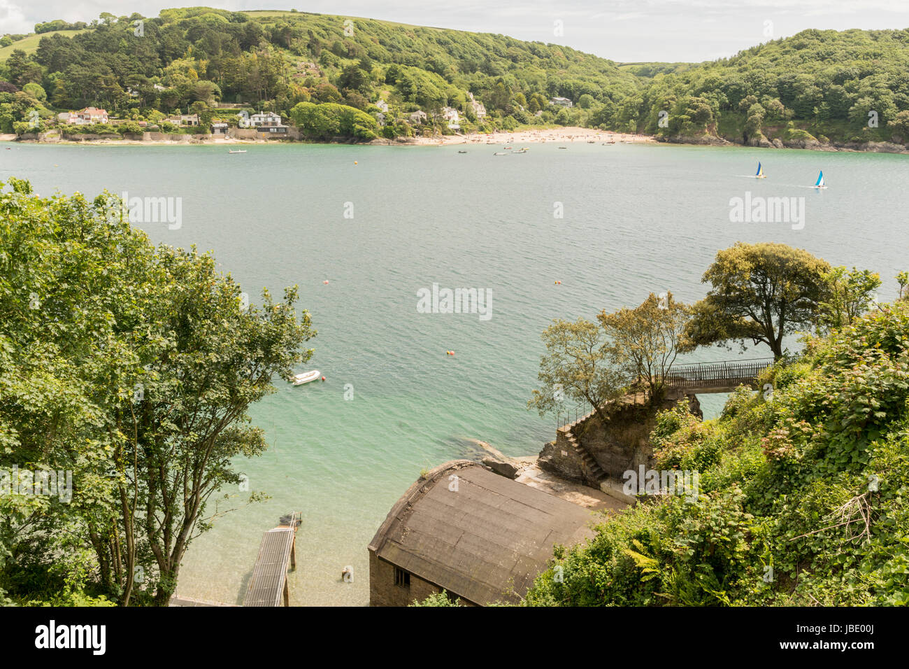 Looking over to Mill Bay from Salcombe, Devon UK Stock Photo - Alamy