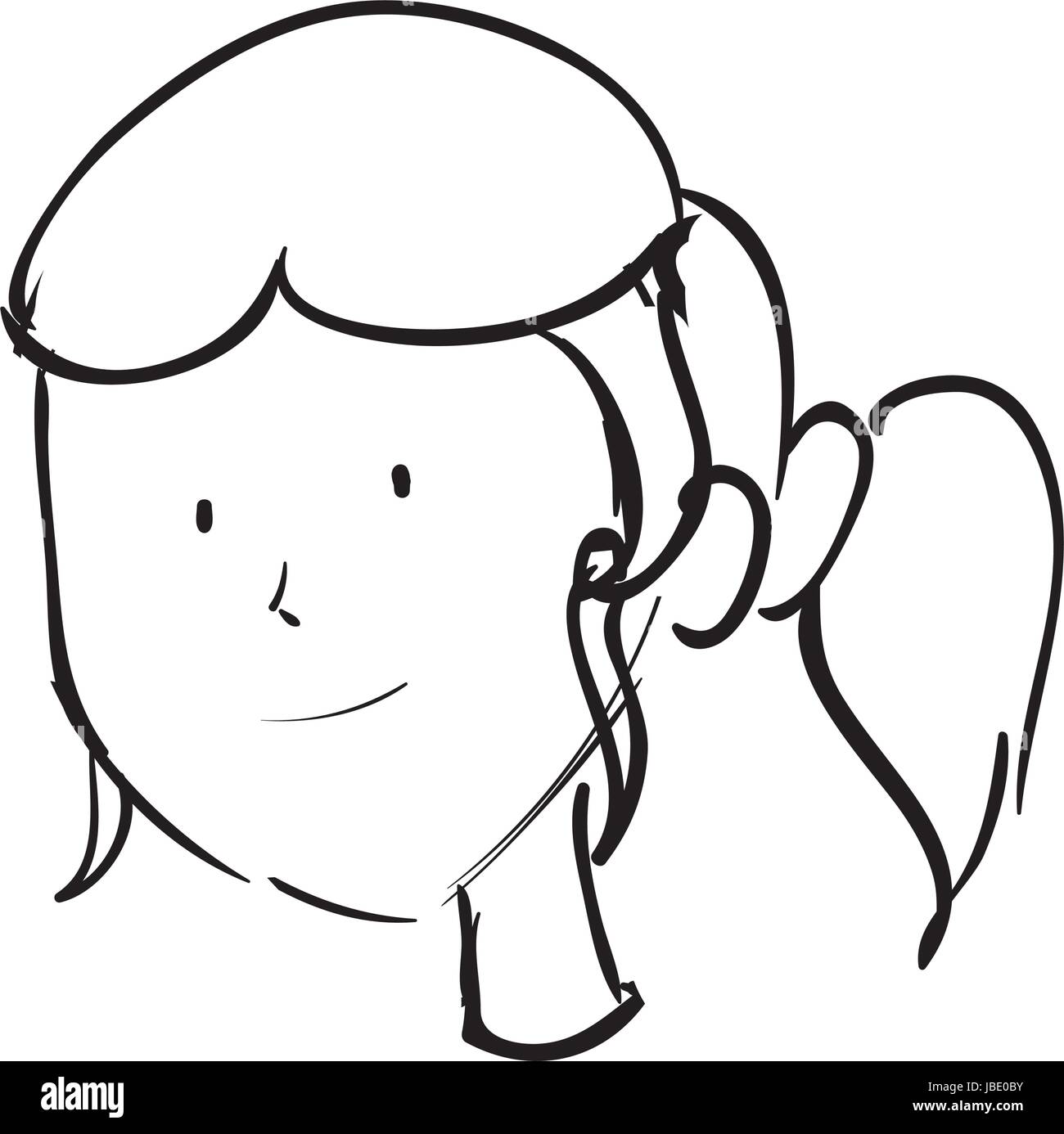 Girl doodle draw Stock Vector Image & Art - Alamy