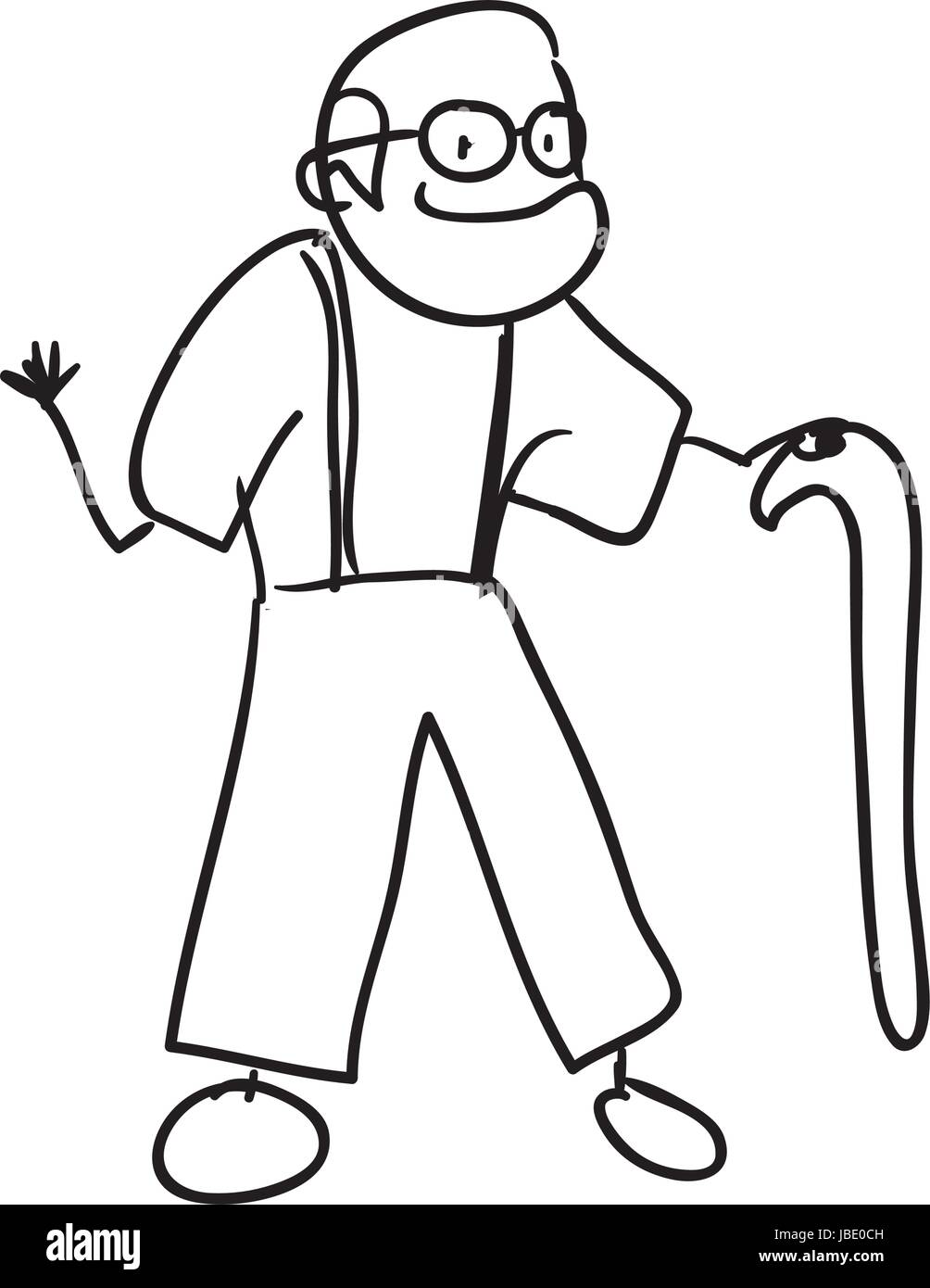 Grandfather doodle draw Stock Vector Images - Alamy