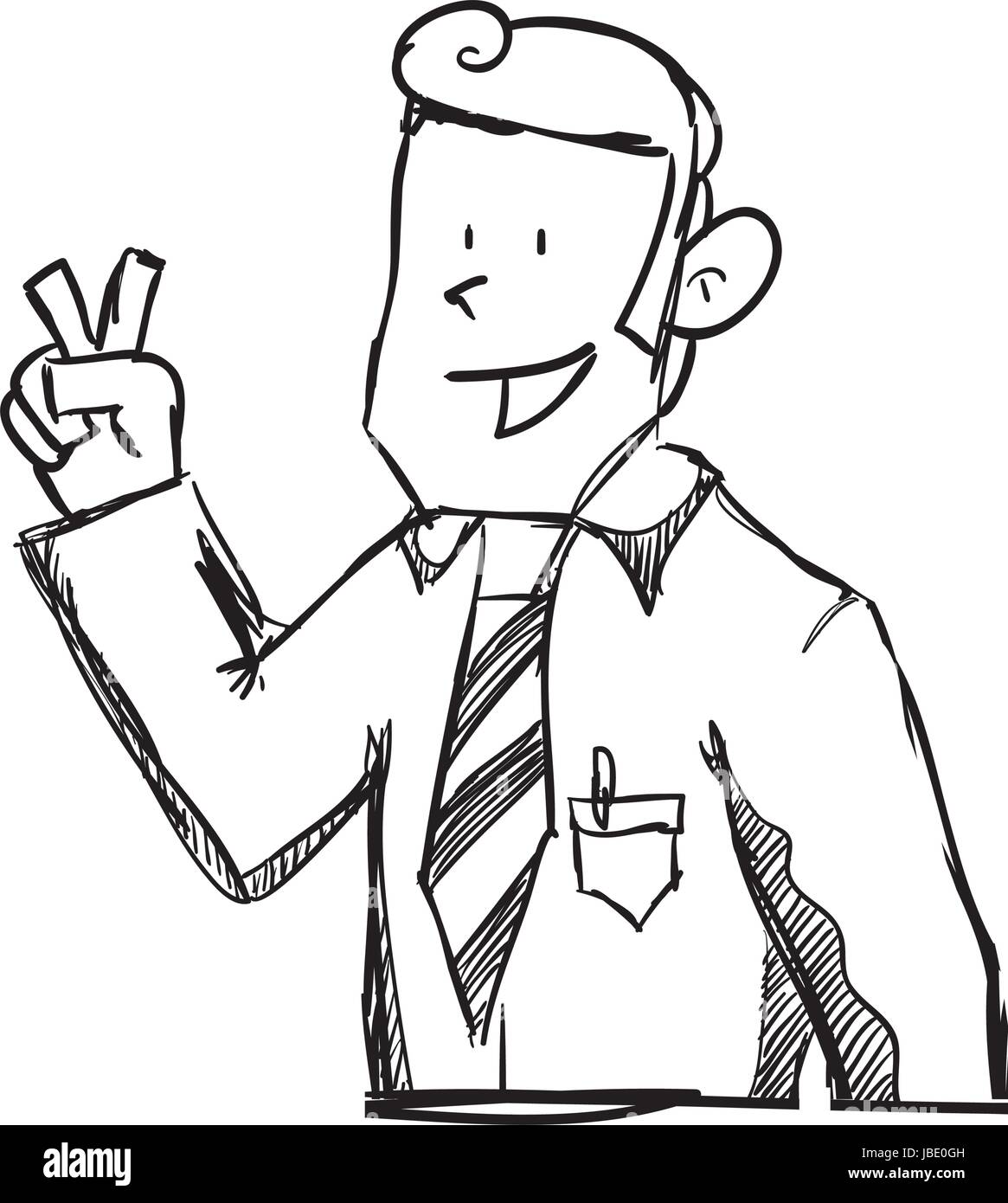 Businessman cartoon draw Stock Vector Image & Art - Alamy