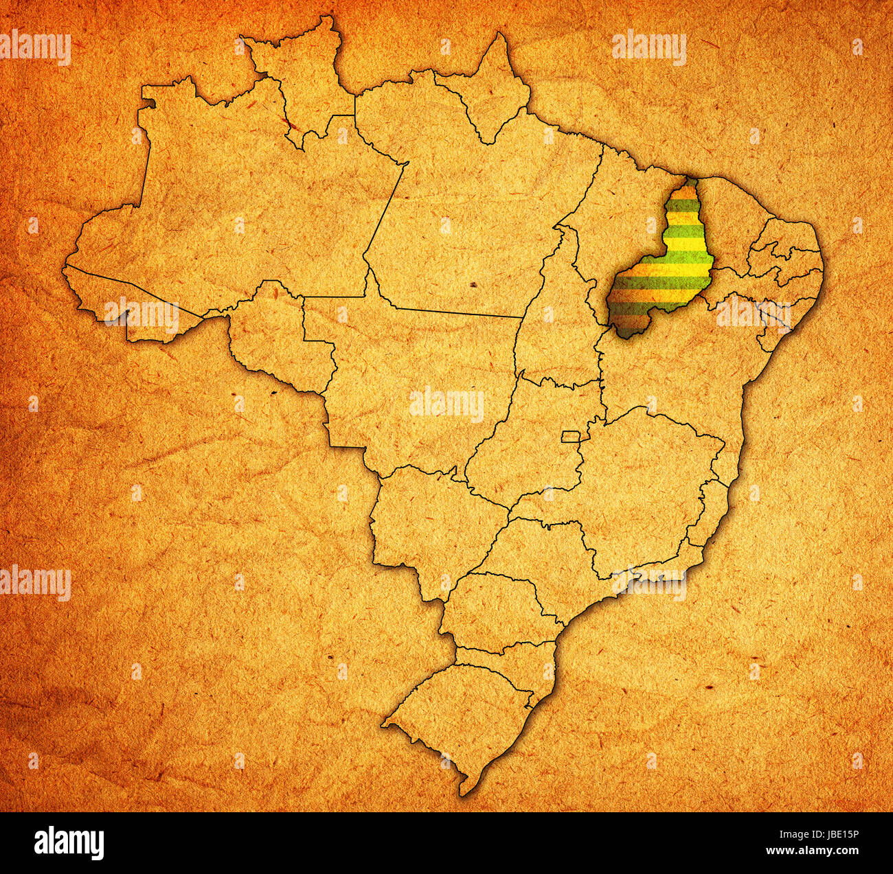 piaui on admistration map of brazil with flags Stock Photo - Alamy