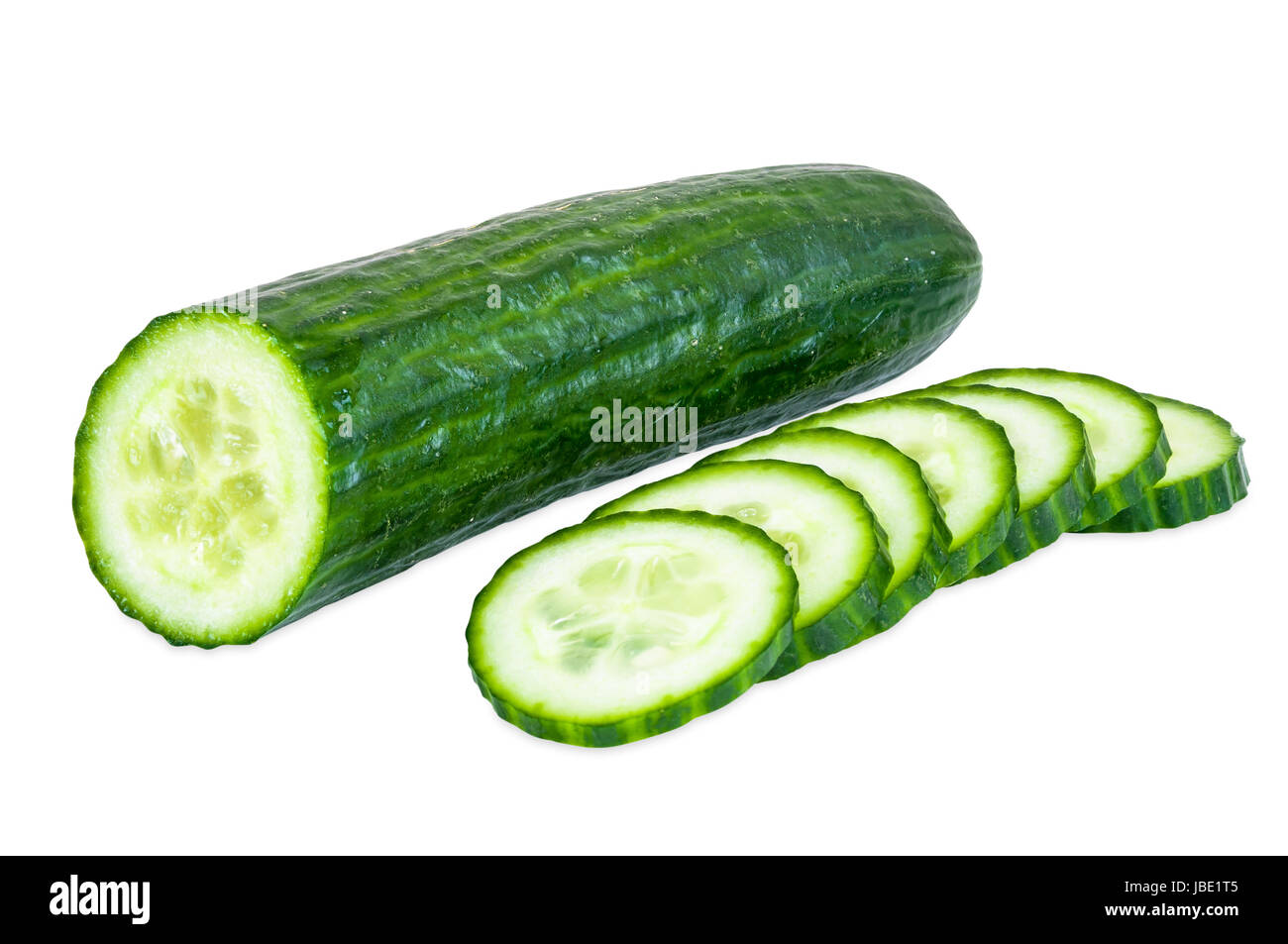 Cut cucumber isolated on white background with clipping path Stock ...