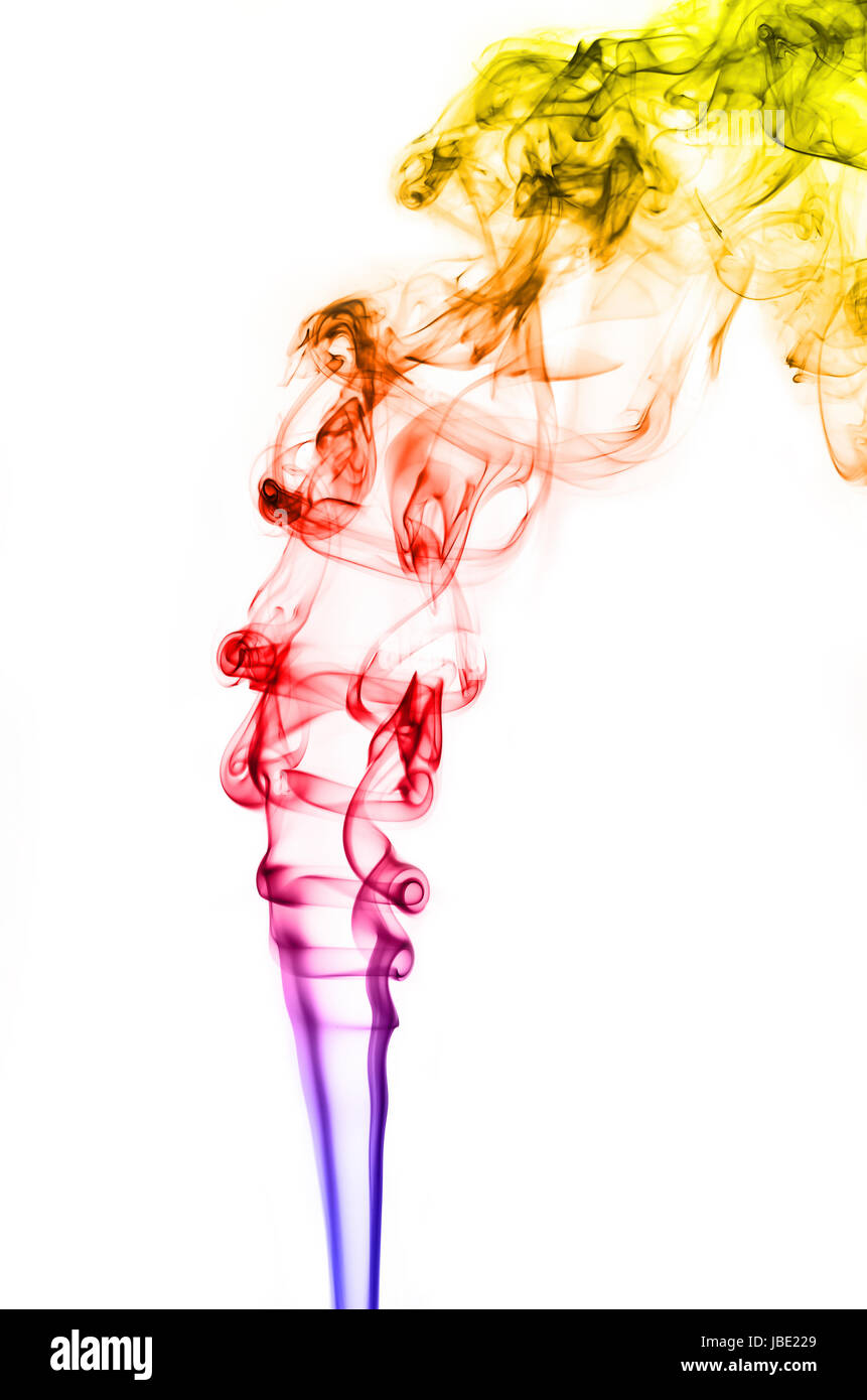 textured of colorful incense smoke on white background Stock Photo - Alamy