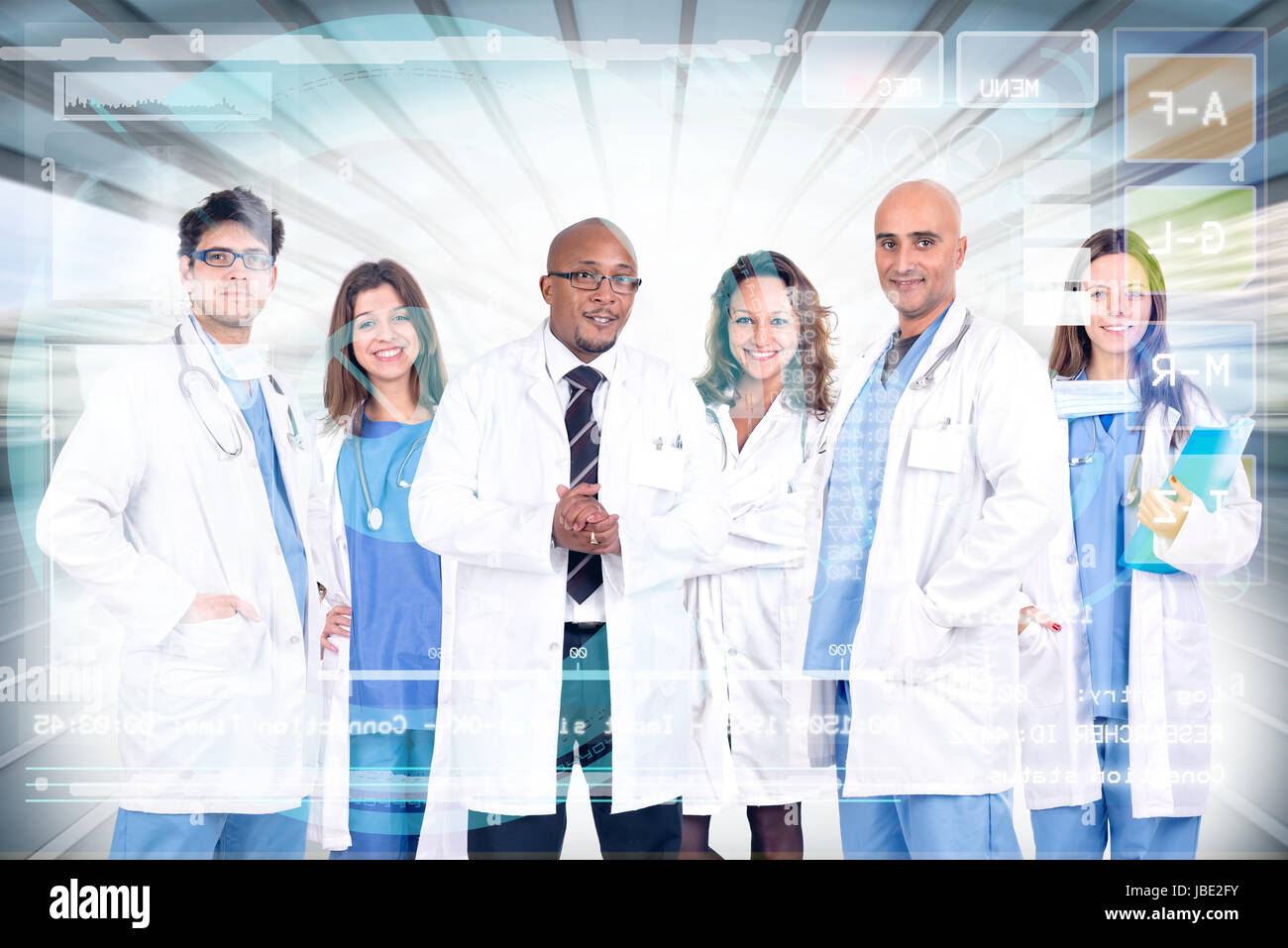 Doctors team in medical facilities with modern screen Stock Photo - Alamy