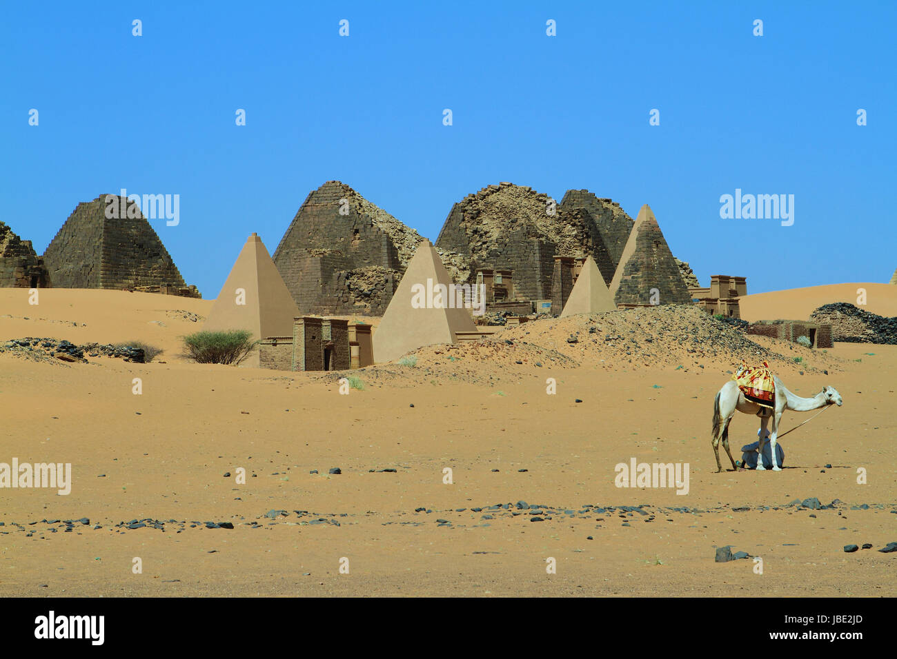 the pyramids of meroe in sudan Stock Photo - Alamy