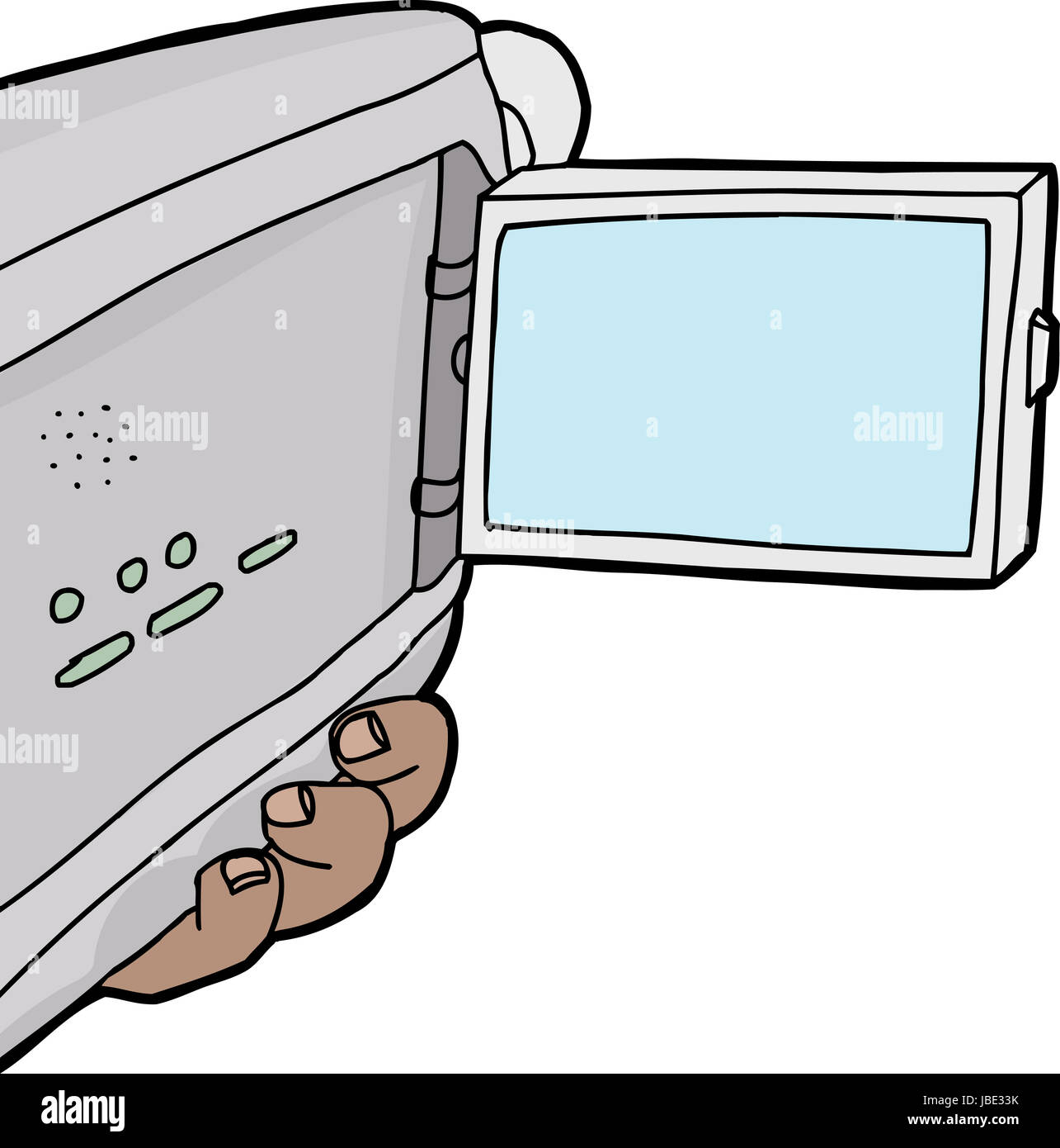 Close up of hand holding camcorder with blank screen Stock Photo - Alamy