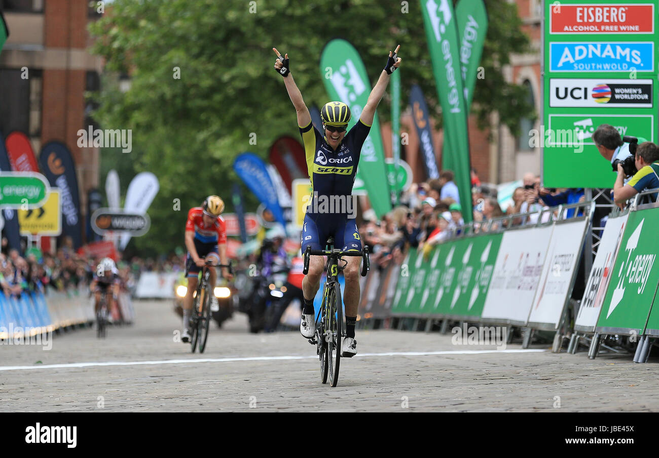 Orica scotts sarah roy wins stage four womens tour britain hi-res stock ...