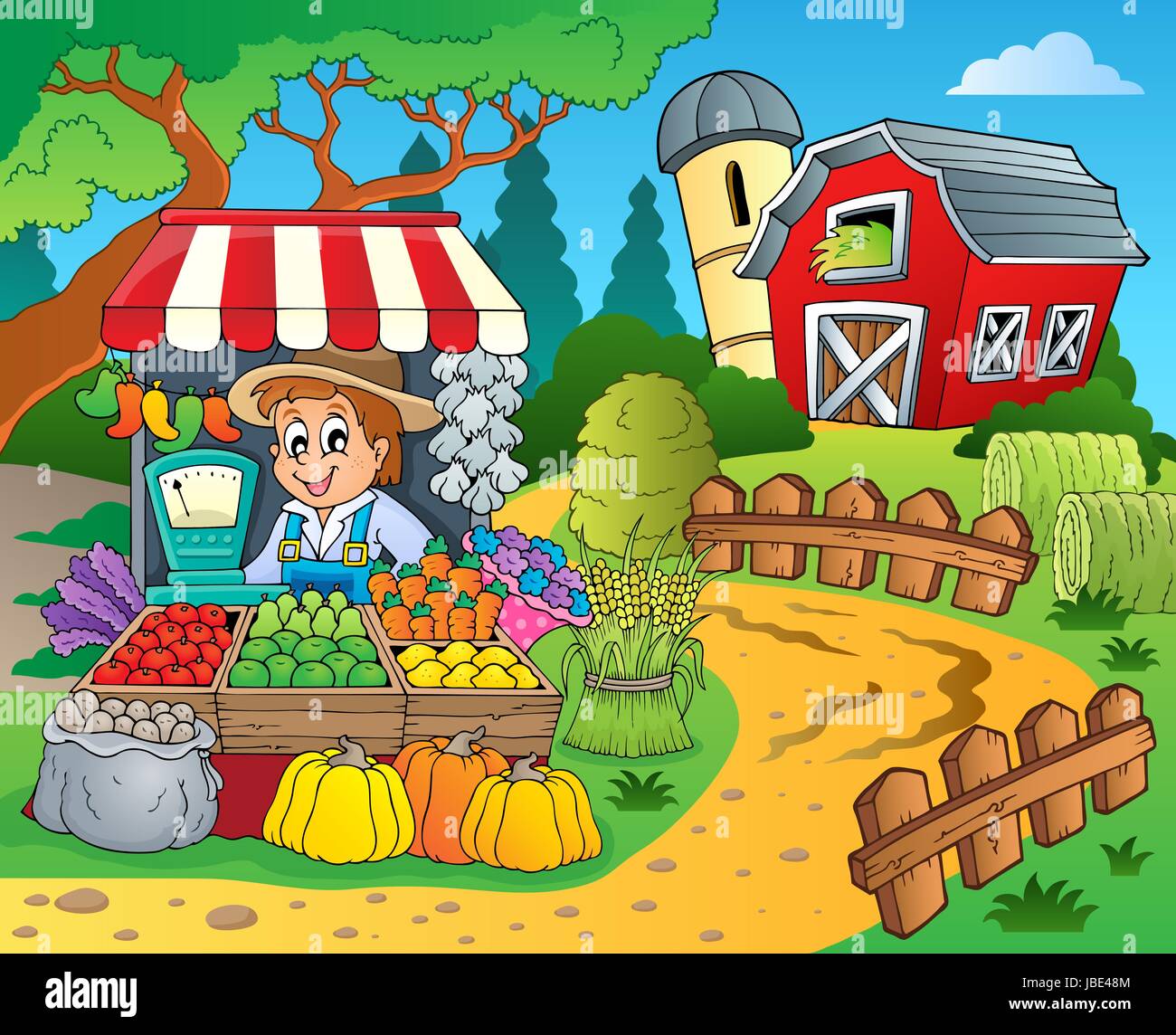 Farmer theme image 8 - picture illustration Stock Photo - Alamy