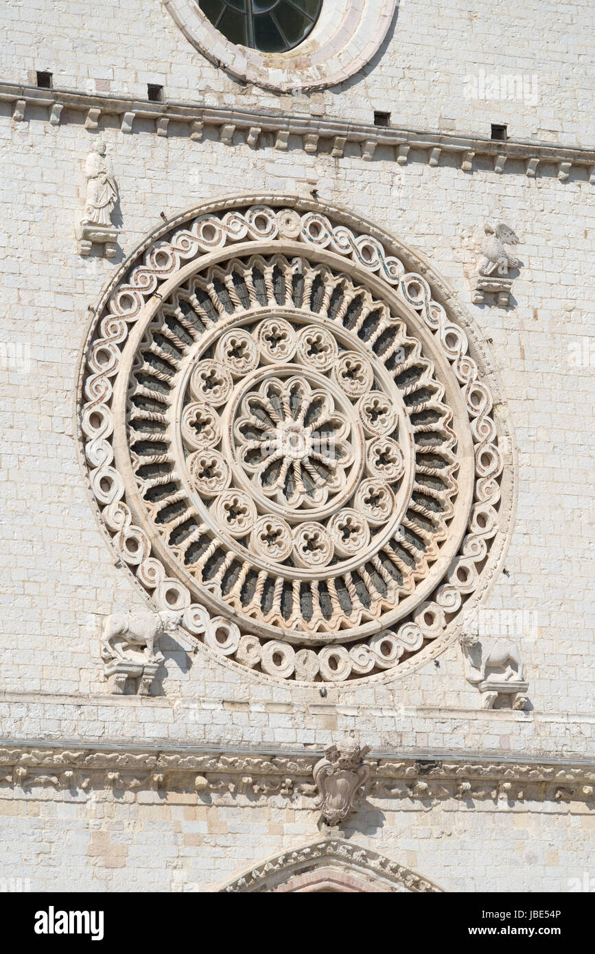 Rose window in Papal Basilica of Saint Francis of Assisi, (UNESCO World ...