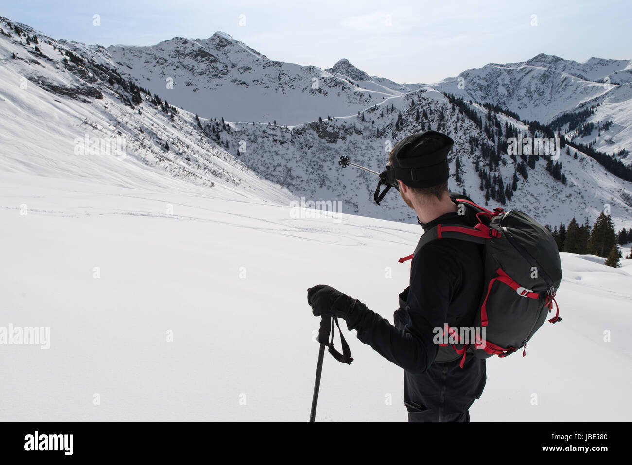 ski touring guide at work Stock Photo - Alamy