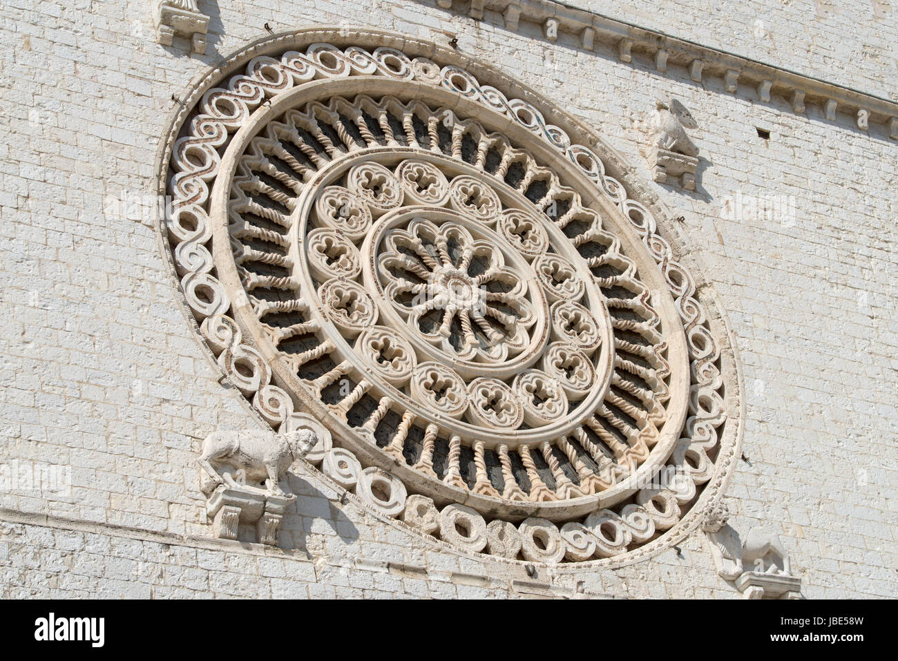 Rose window in Papal Basilica of Saint Francis of Assisi, (UNESCO World ...