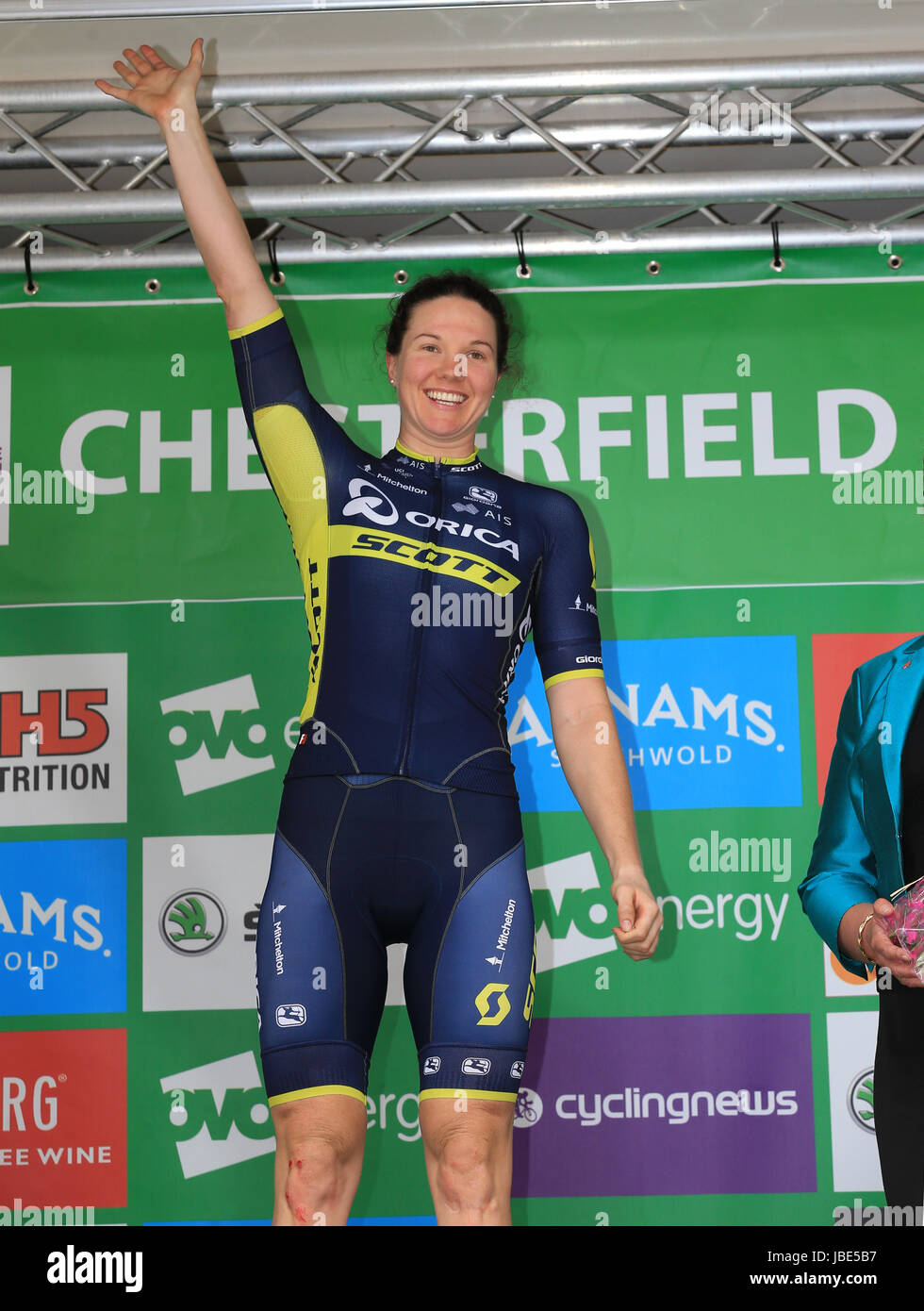 Orica-Scott's Sarah Roy celebrates winning stage during stage four of ...
