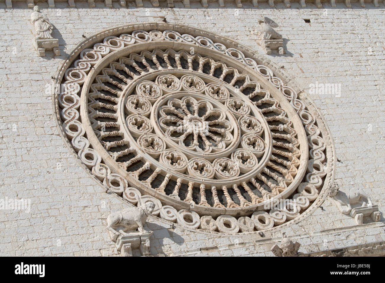 Rose window in Papal Basilica of Saint Francis of Assisi, (UNESCO World ...