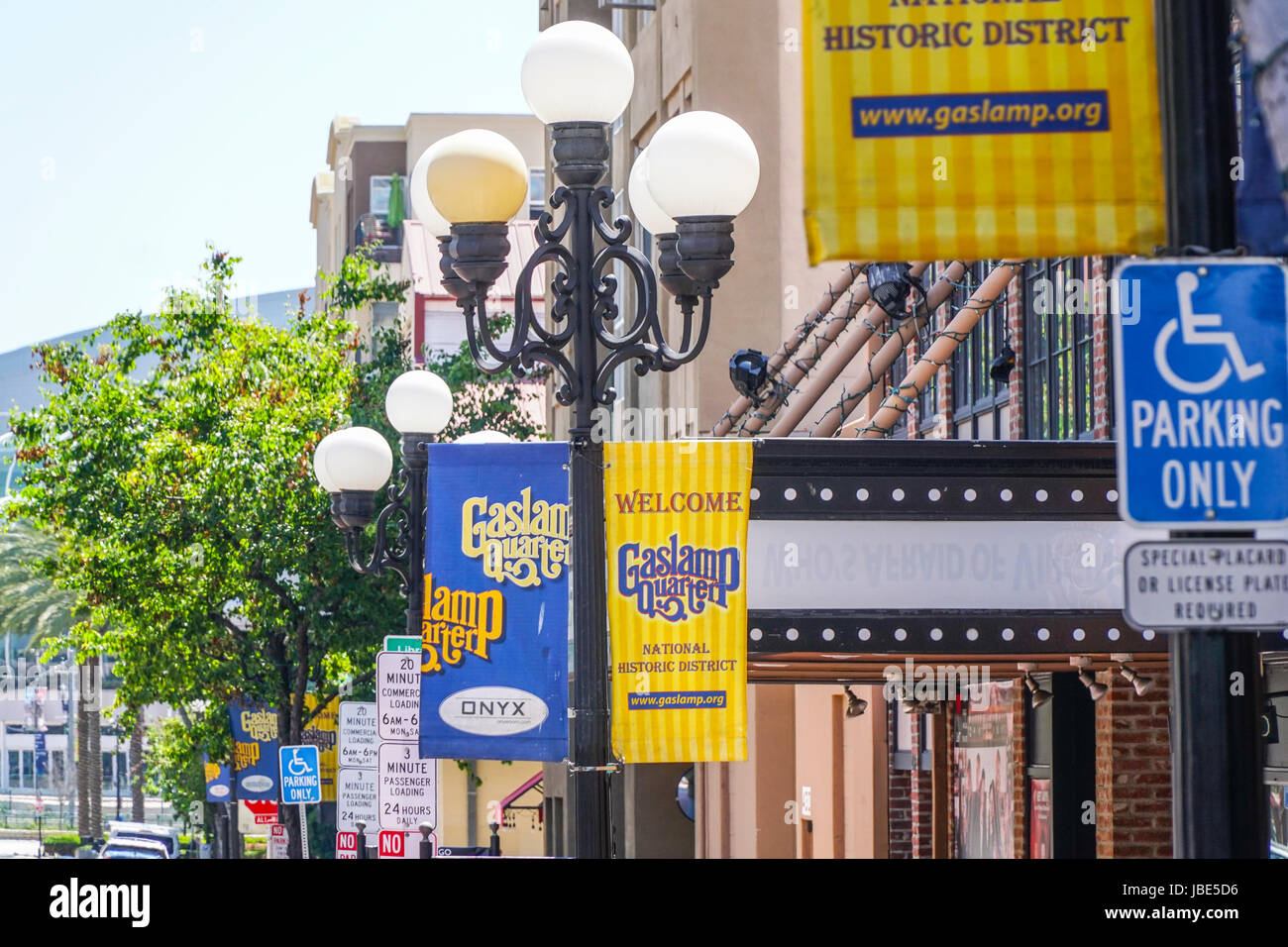 The Gaslamp Quarter in San Diego - SAN DIEGO - CALIFORNIA Stock Photo ...