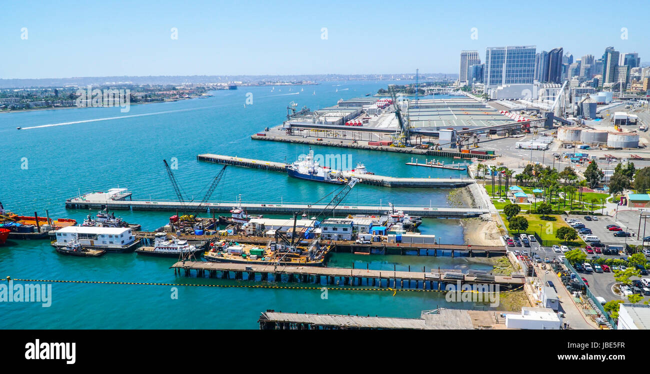 The harbor and skyline of San Diego - amazing aerial view - SAN DIEGO ...