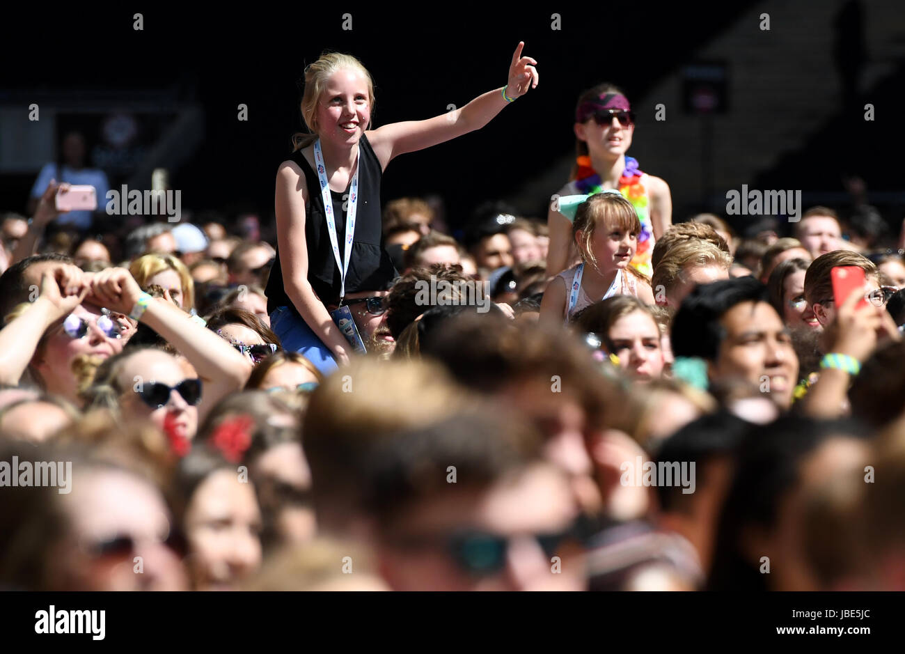 Fans in the crowd at Capital FM's Summertime Ball with Vodafone held at ...