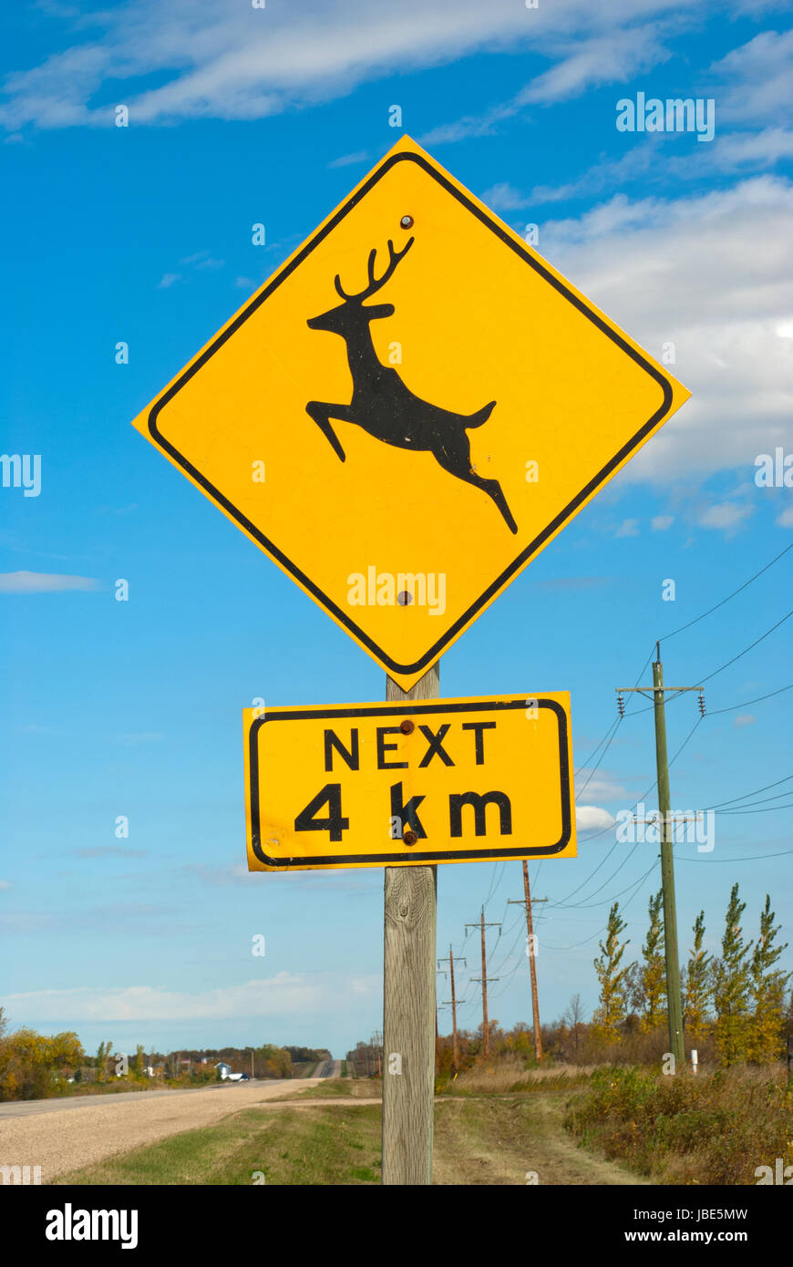 Deer crossing signs hi-res stock photography and images - Alamy