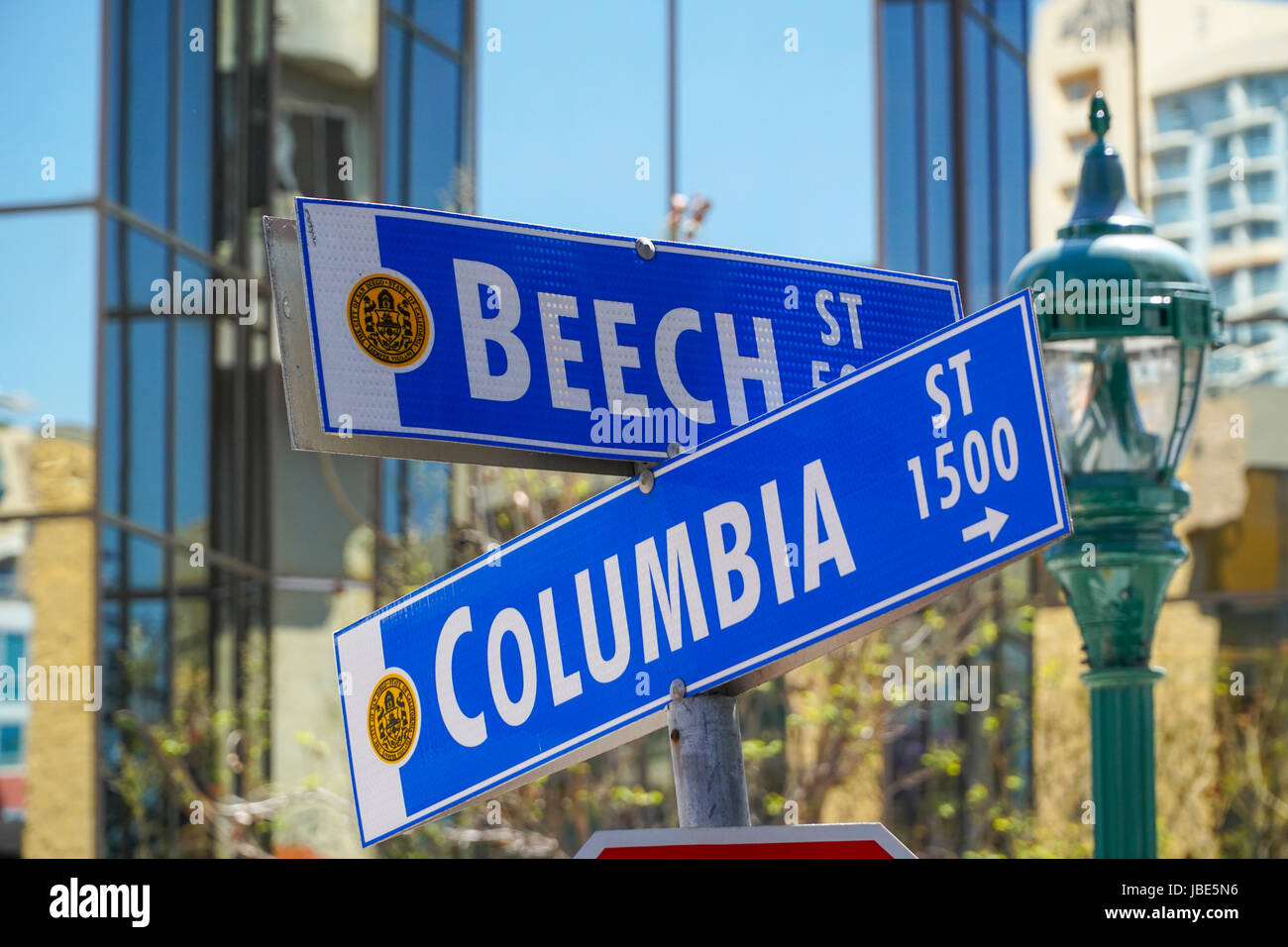 Street signs in San Diego - Beech Street and Columbia - SAN DIEGO ...