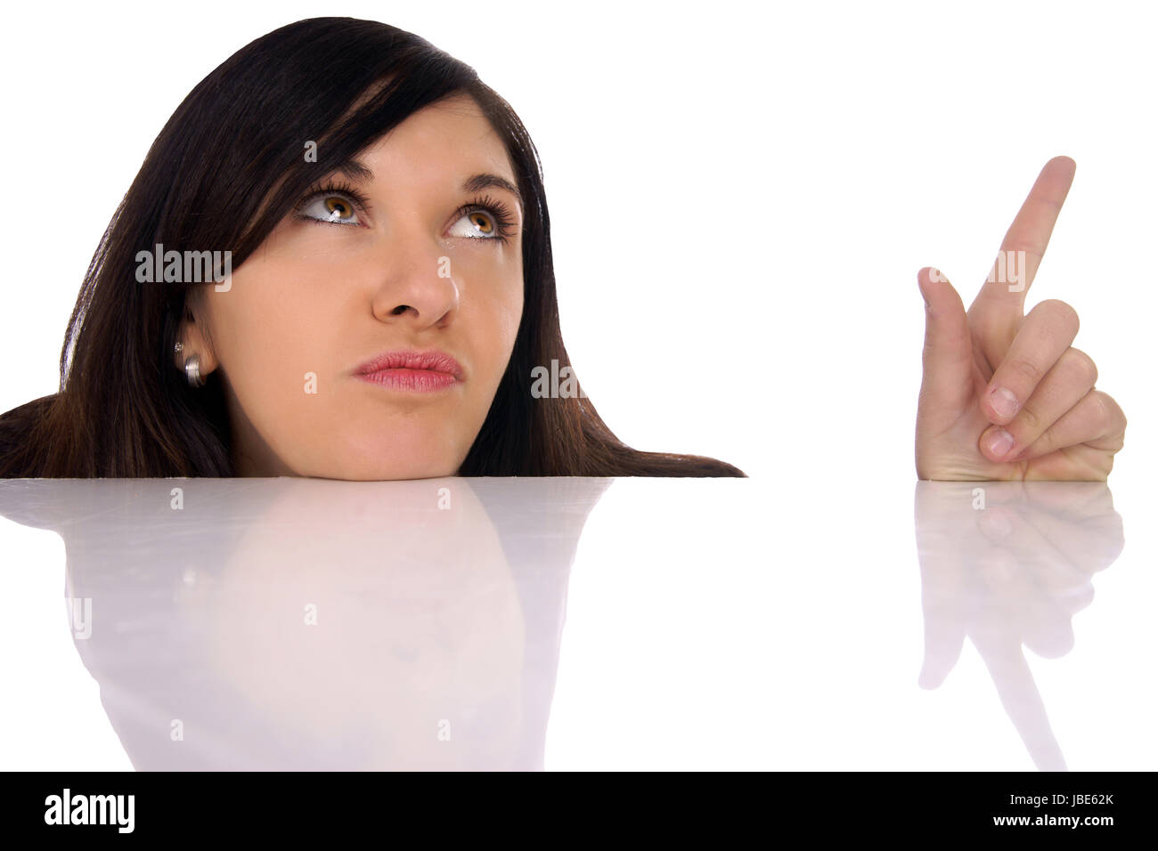 woman pointing at something Stock Photo - Alamy