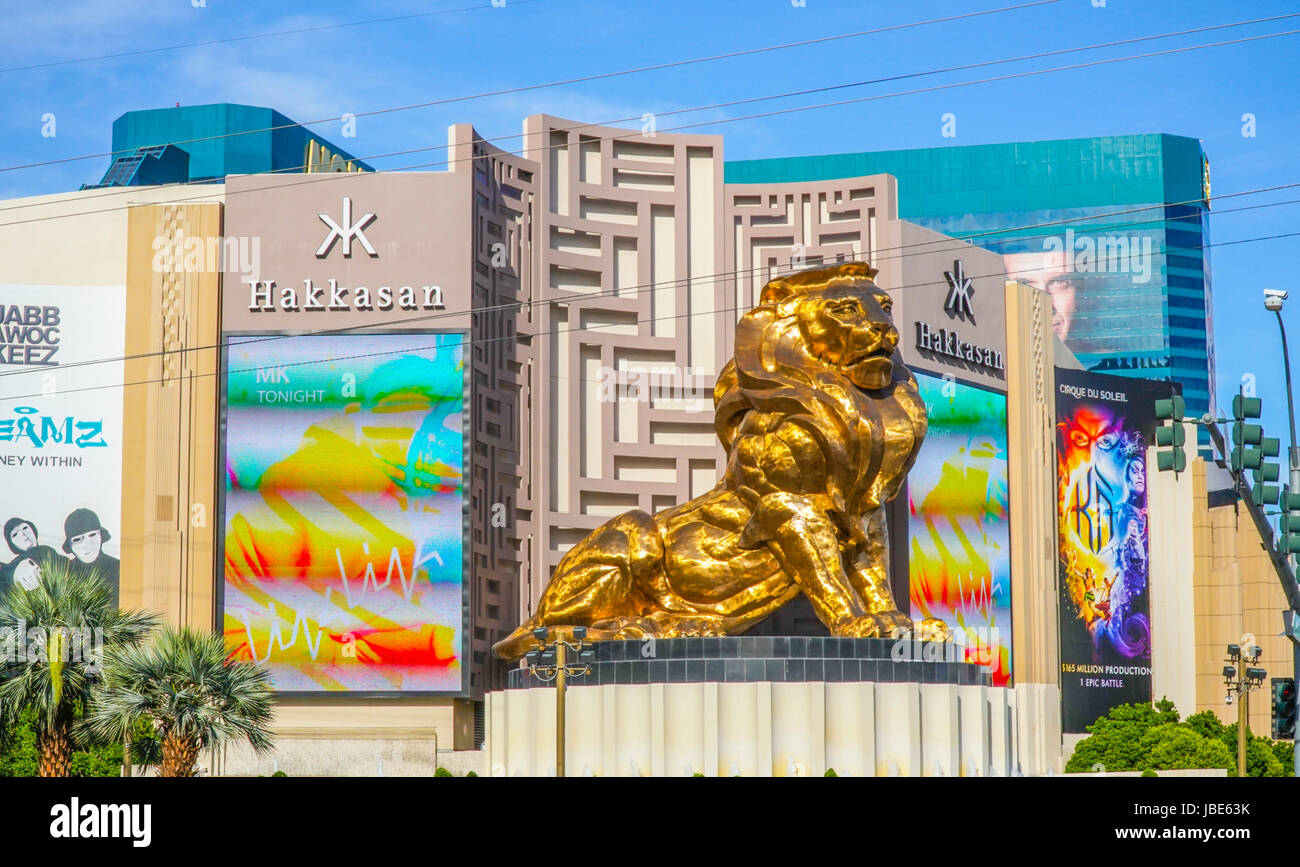 The golden lion at MGM Grand Hotel in Las Vegas - LAS VEGAS - NEVADA ...
