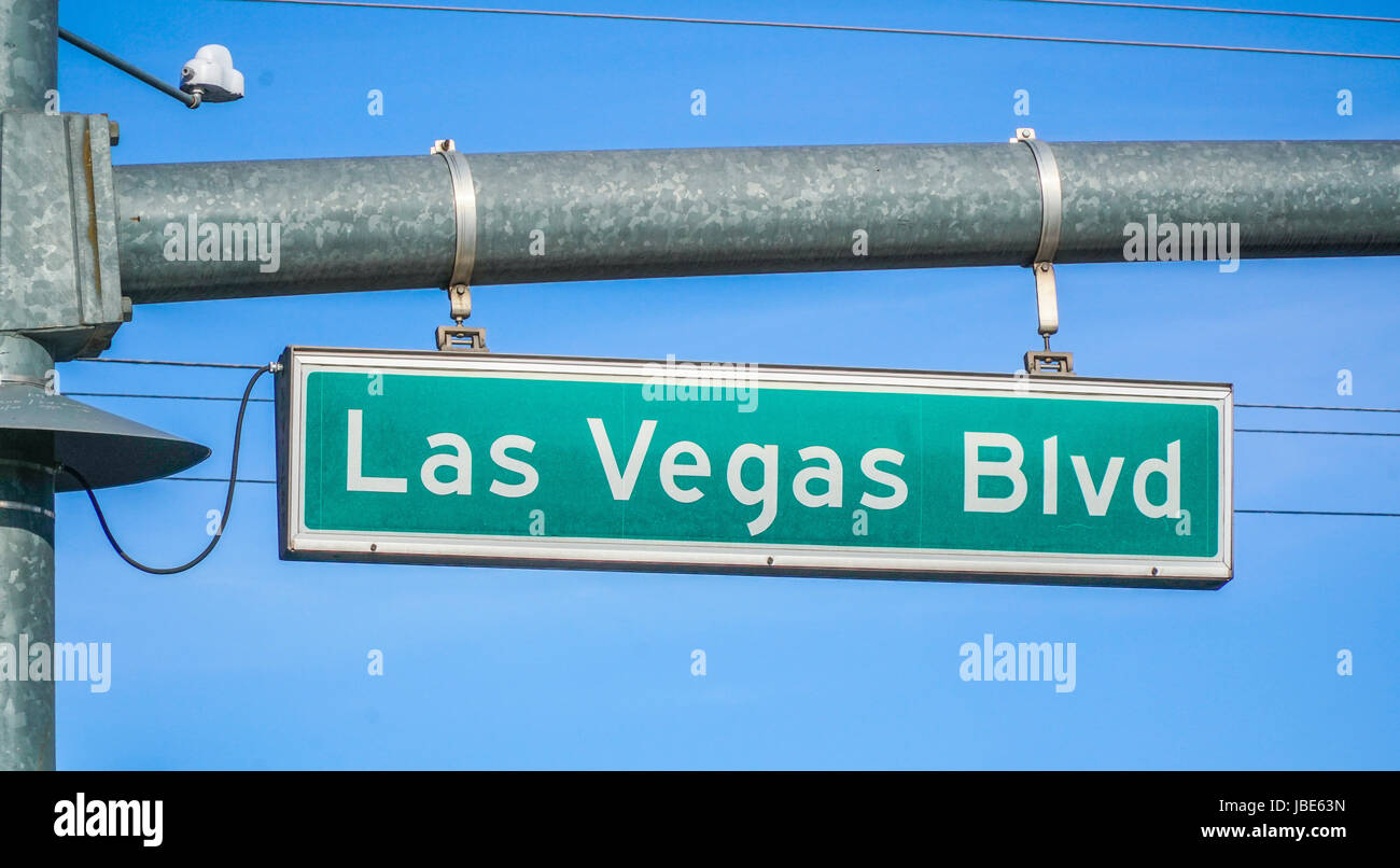 Las Vegas Blvd - The Strip - street sign - LAS VEGAS - NEVADA Stock ...