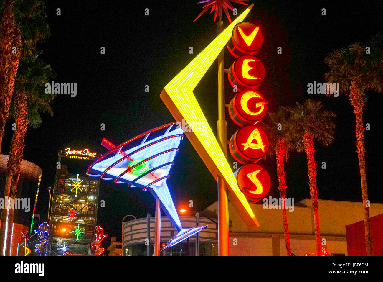 Las Vegas Neon lights at Downtown Las Vegas - LAS VEGAS - NEVADA Stock ...