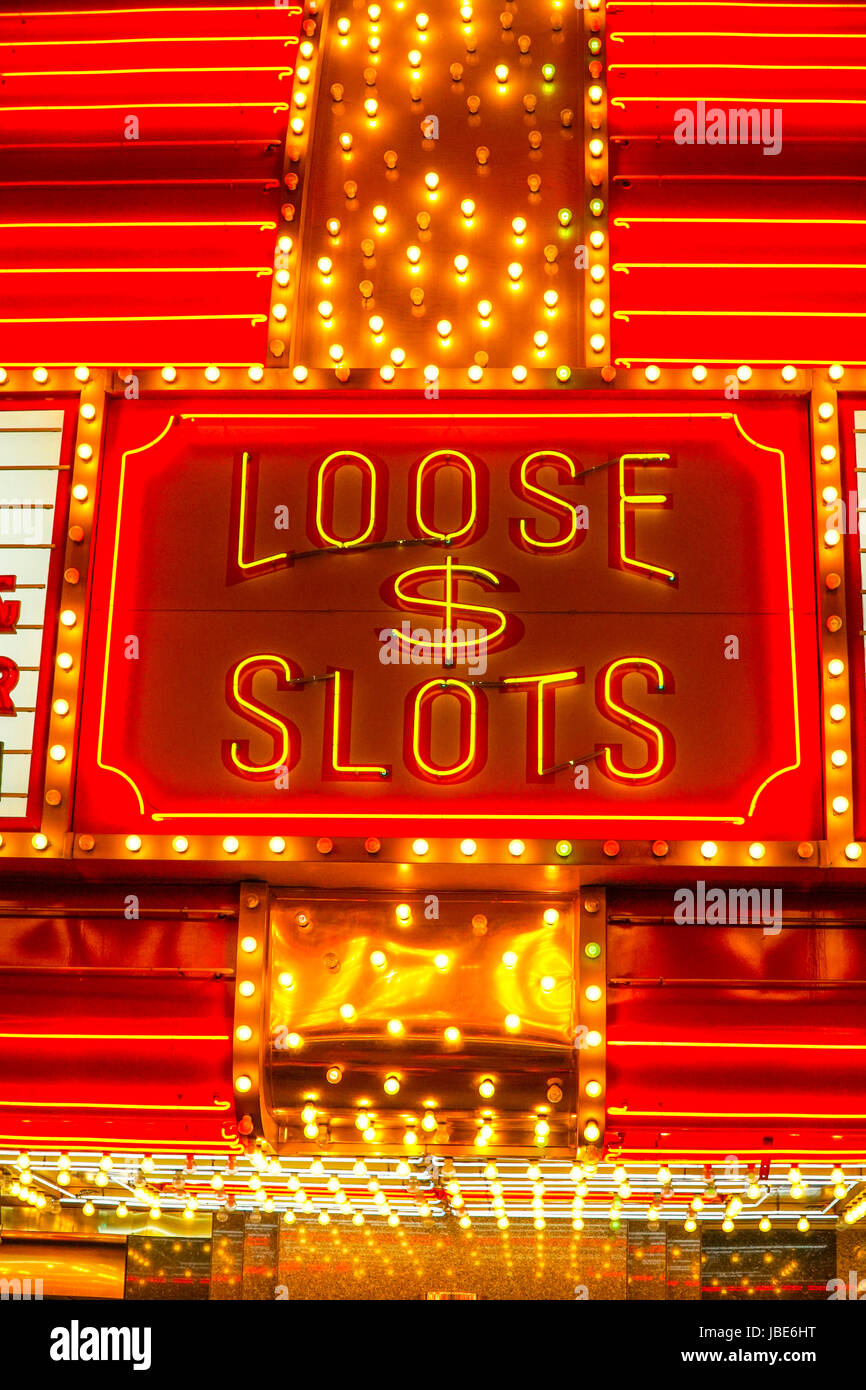 Loose slots neon sign in Downtown Las Vegas - LAS VEGAS - NEVADA Stock ...