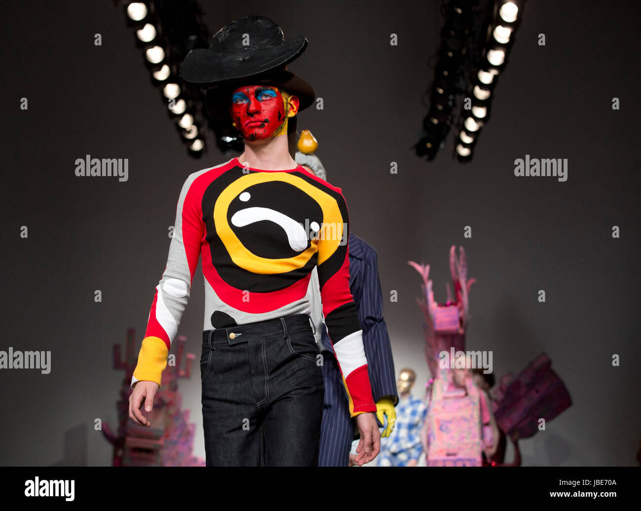 Models on the Charles Jeffrey LOVERBOY catwalk during the London ...