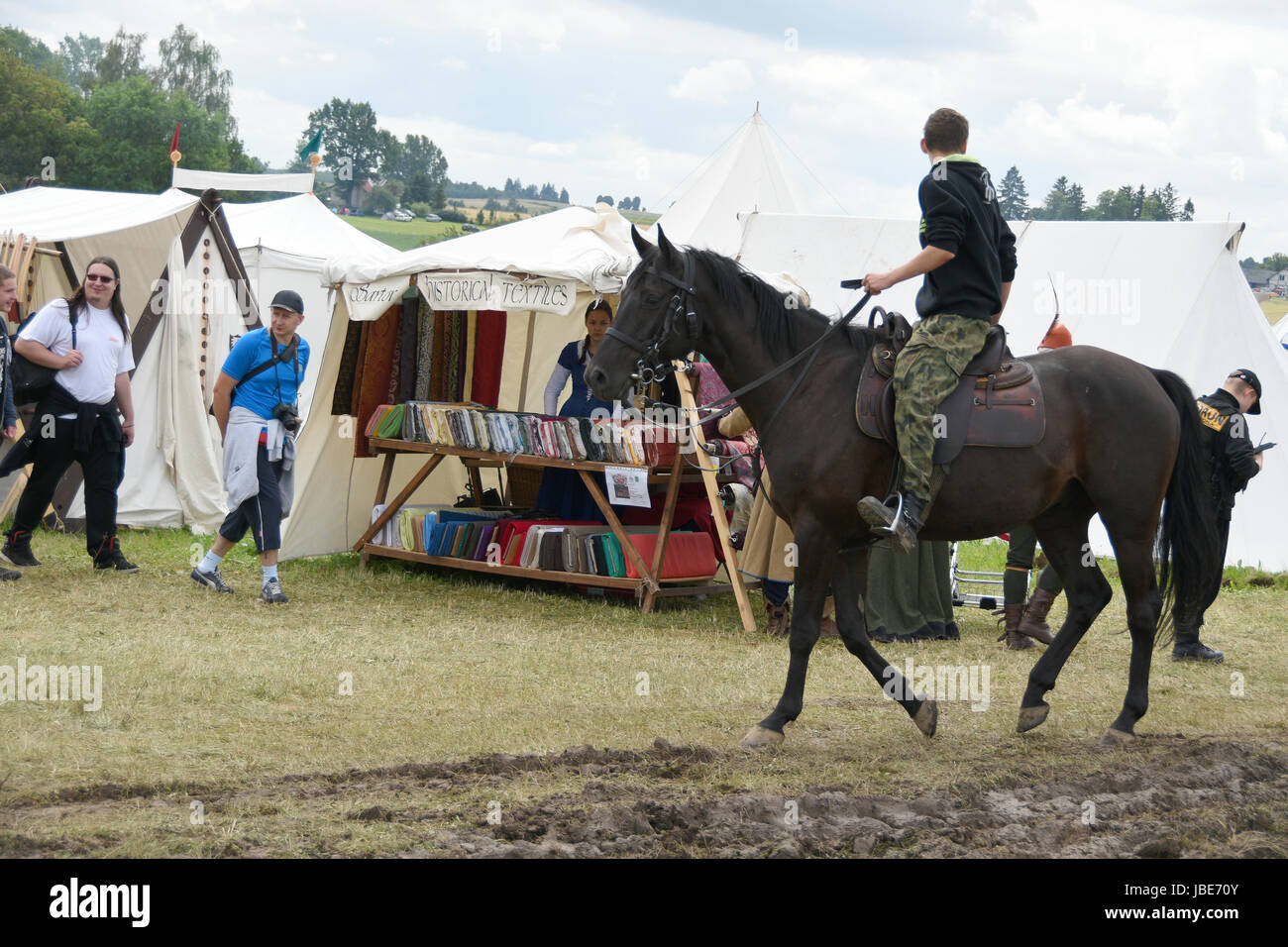 The staging of the medieval Battle of Grunwald in which the Teutonic ...