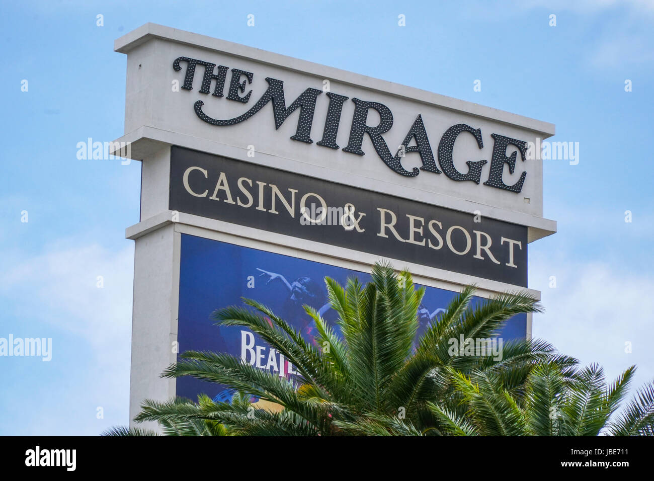 The Mirage sign at Las Vegas Boulevard - LAS VEGAS - NEVADA Stock Photo ...