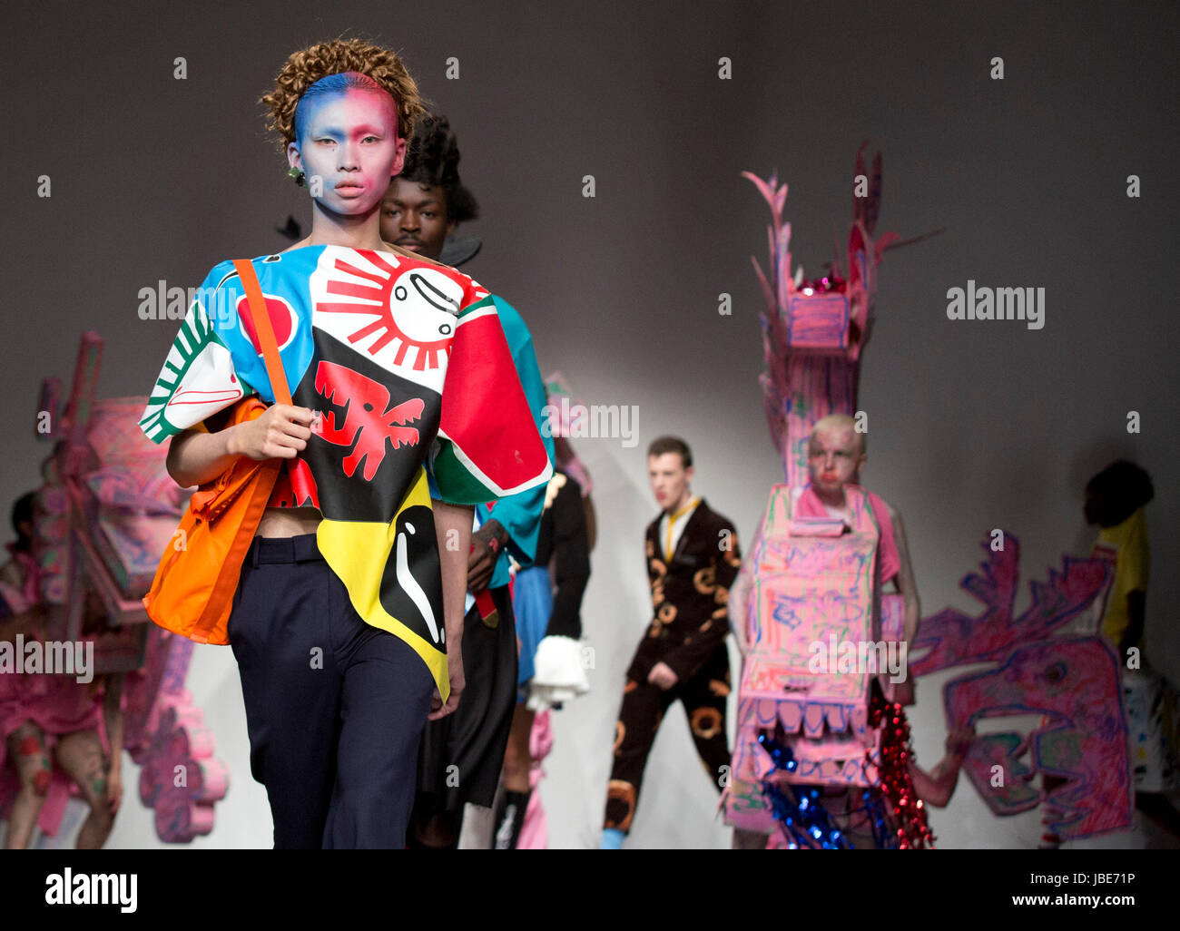 Models on the Charles Jeffrey LOVERBOY catwalk during the London ...