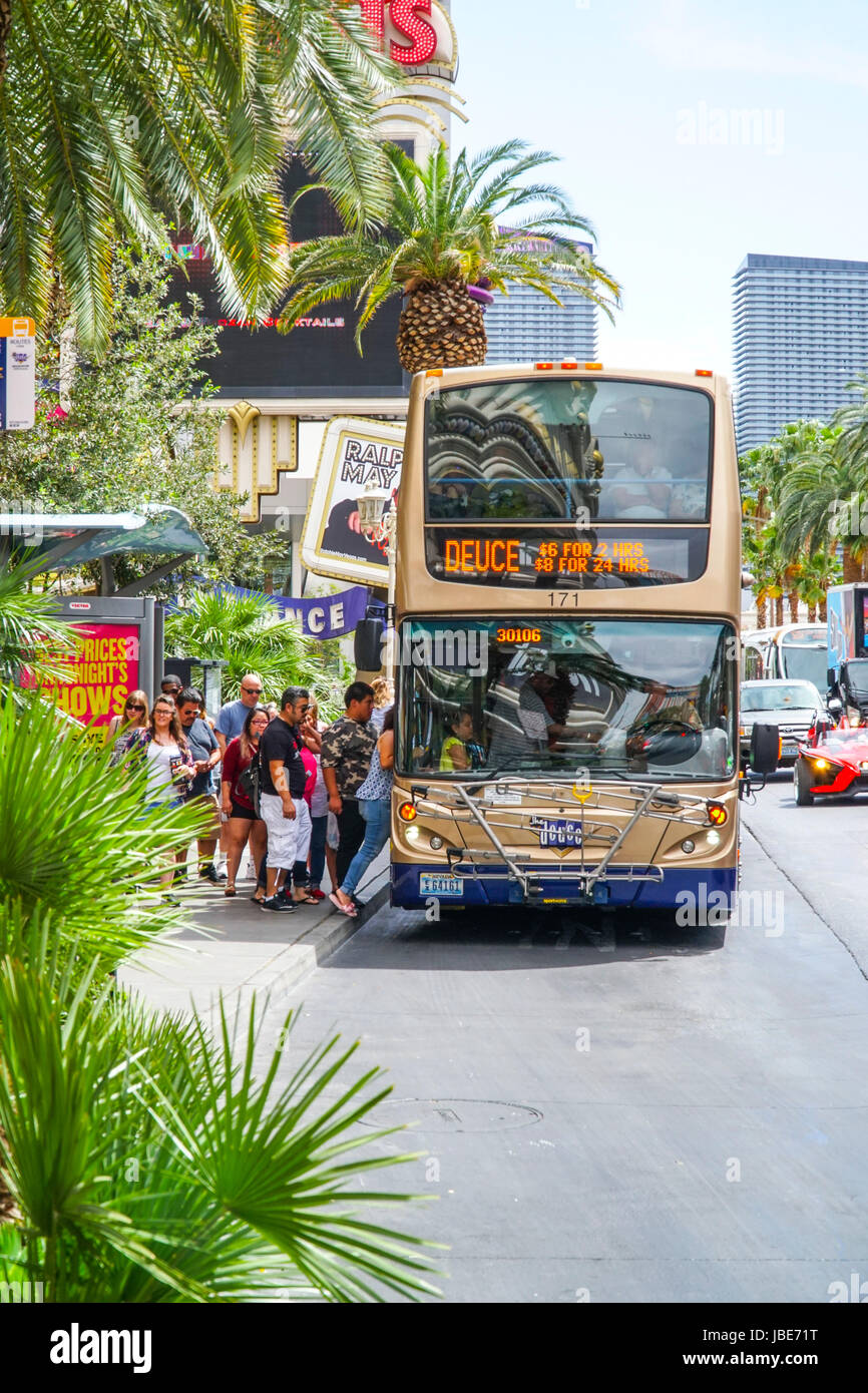 The Deuce Bus service on the strip of Las Vegas - LAS VEGAS - NEVADA ...