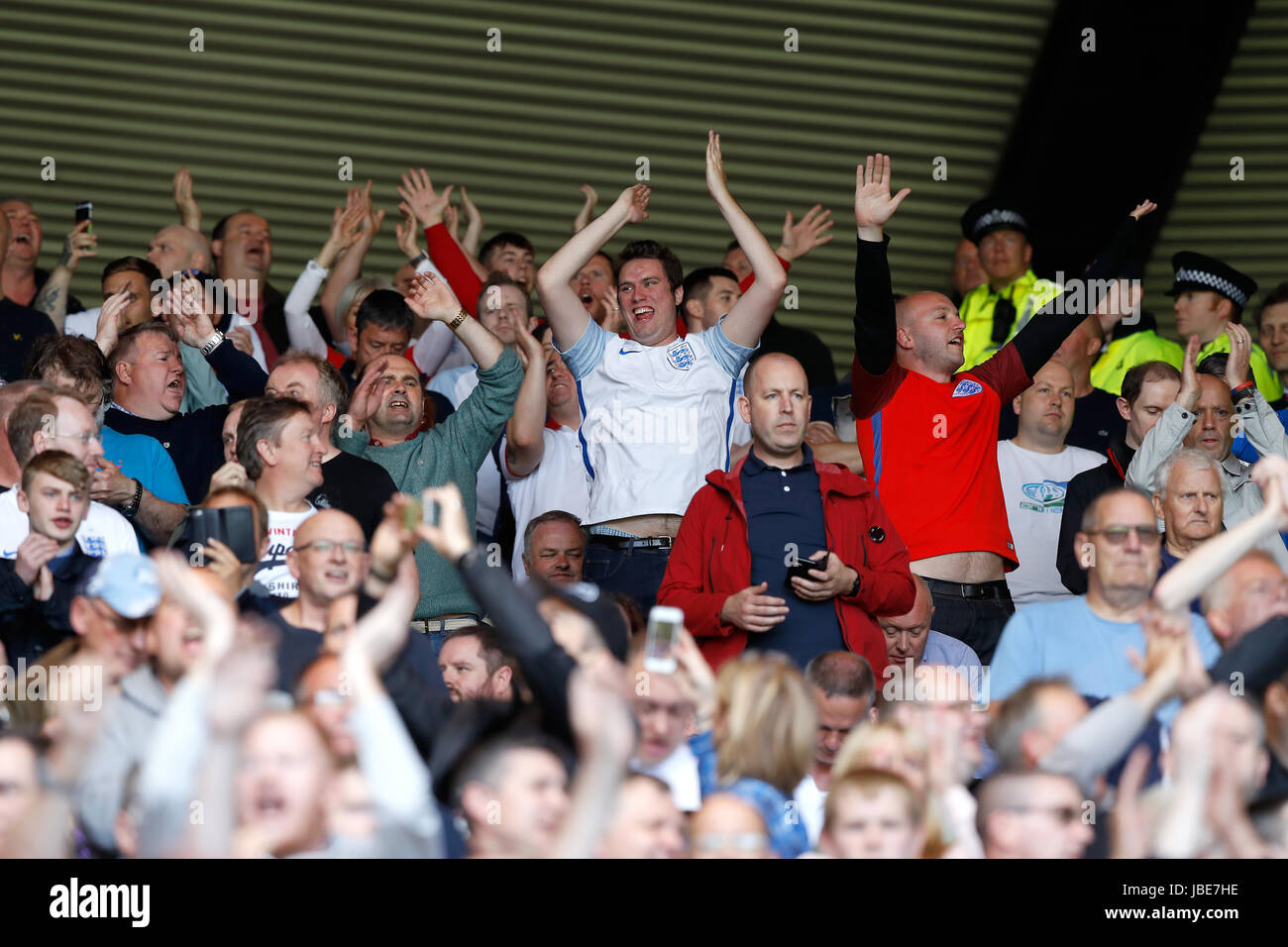 England supporters in the stands before the 2018 FIFA World Cup ...