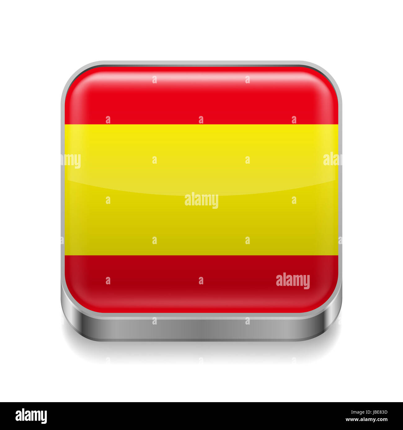 Metal square icon with Spanish flag colors Stock Photo - Alamy