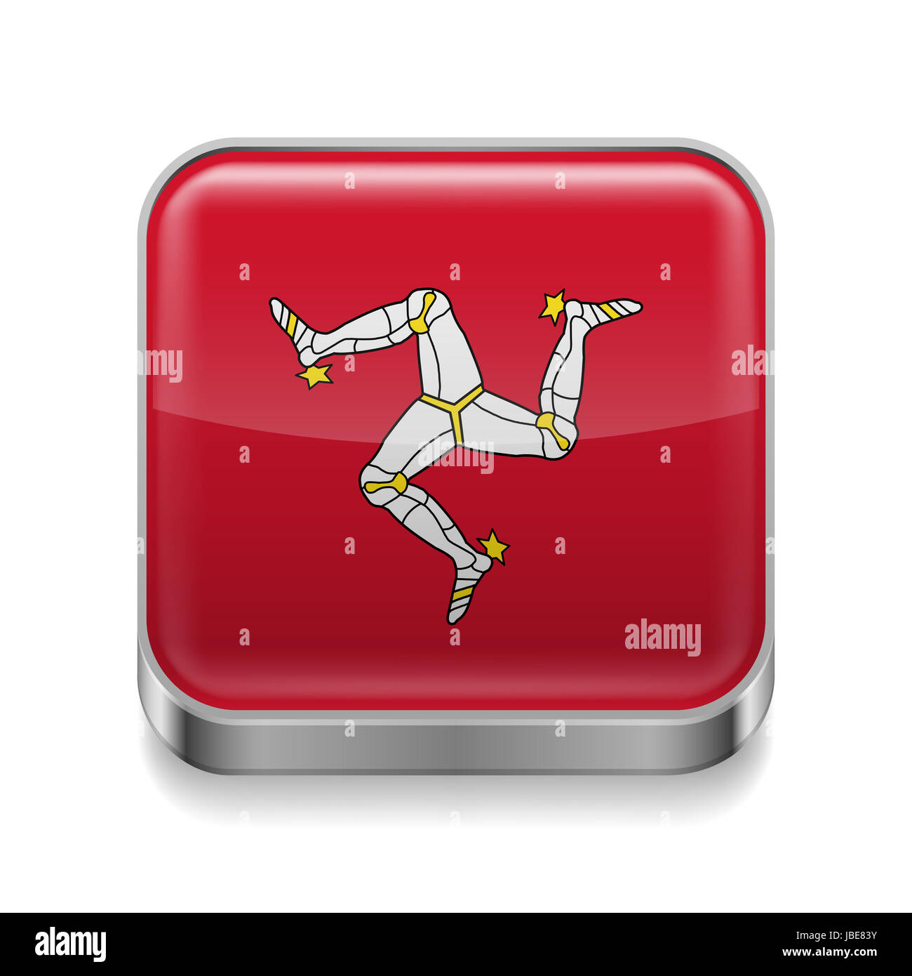 Metal square icon with flag colors of Isle of Man Stock Photo - Alamy