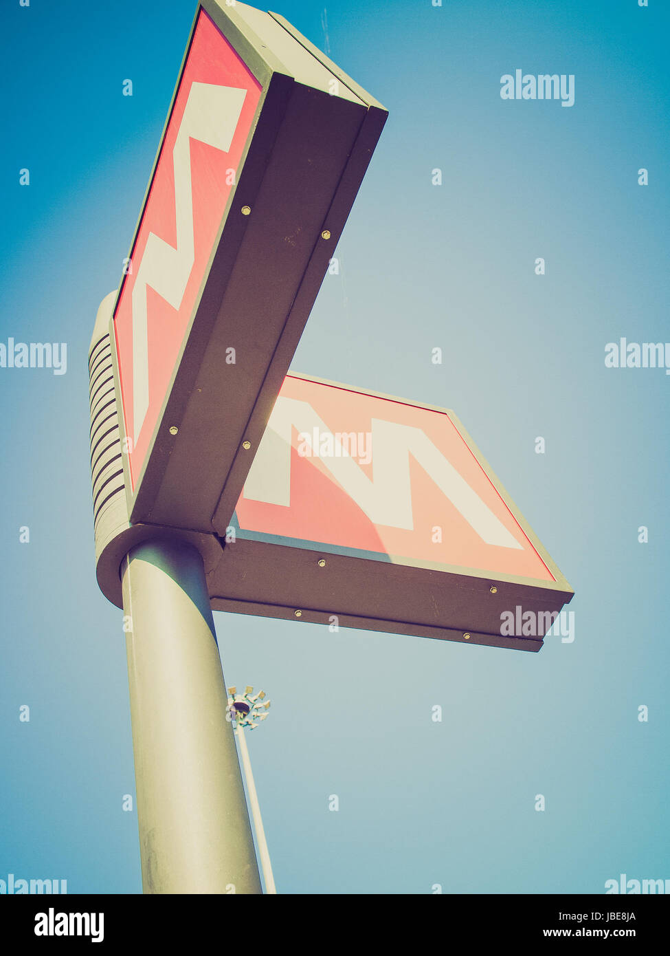 Vintage retro looking An underground subway metro tube traffic sign ...