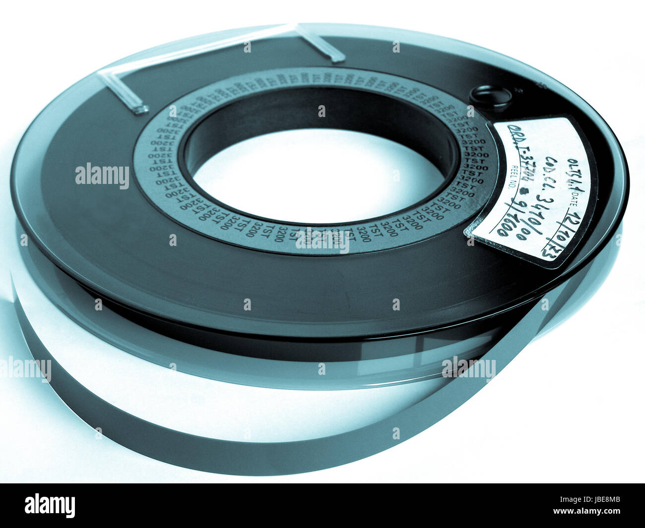 Magnetic tape reel for computer data storage - cool cyanotype Stock ...