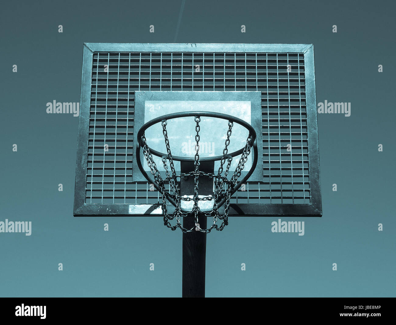 Basket used in playgrounds for baseball game sport - cool cyanotype ...