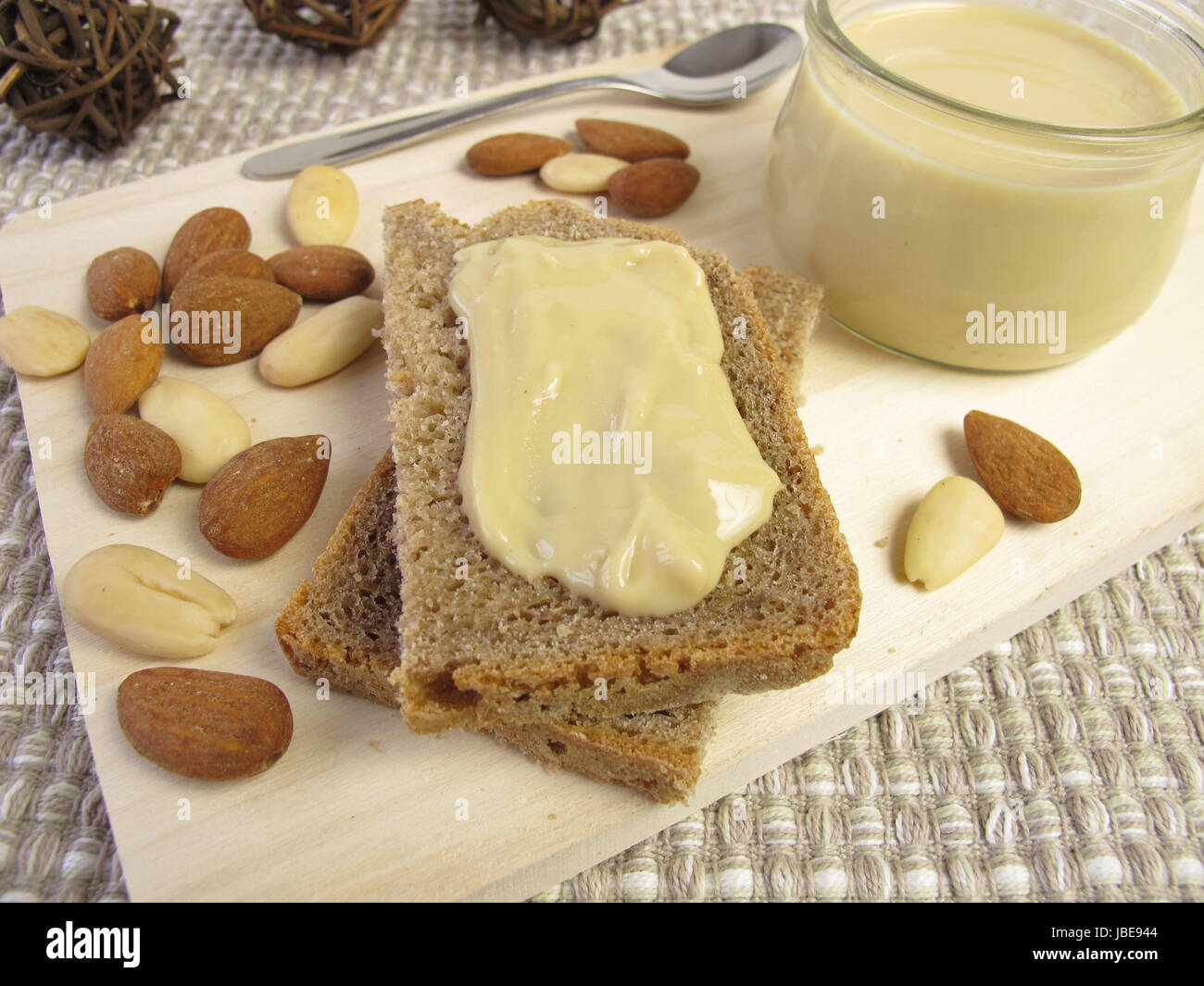 mandelmus on bread Stock Photo - Alamy