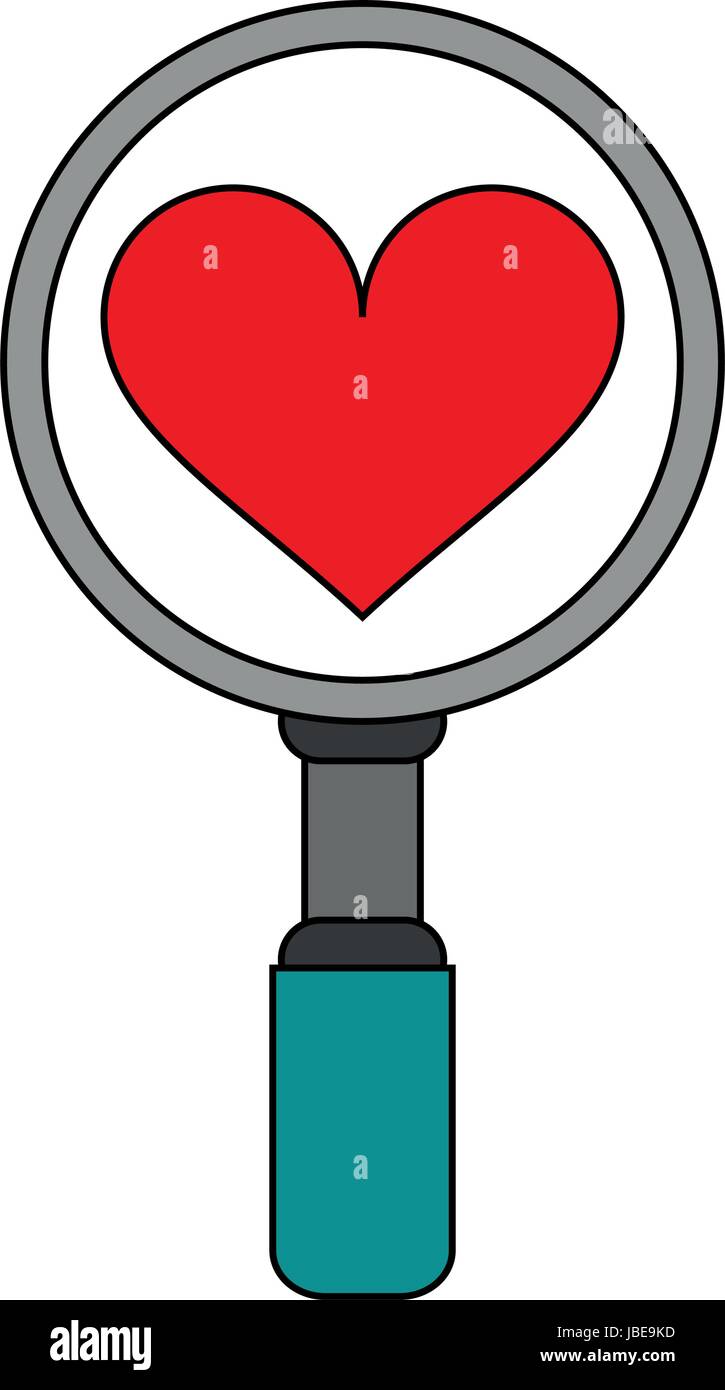search heart flat illustration Stock Vector Image & Art - Alamy