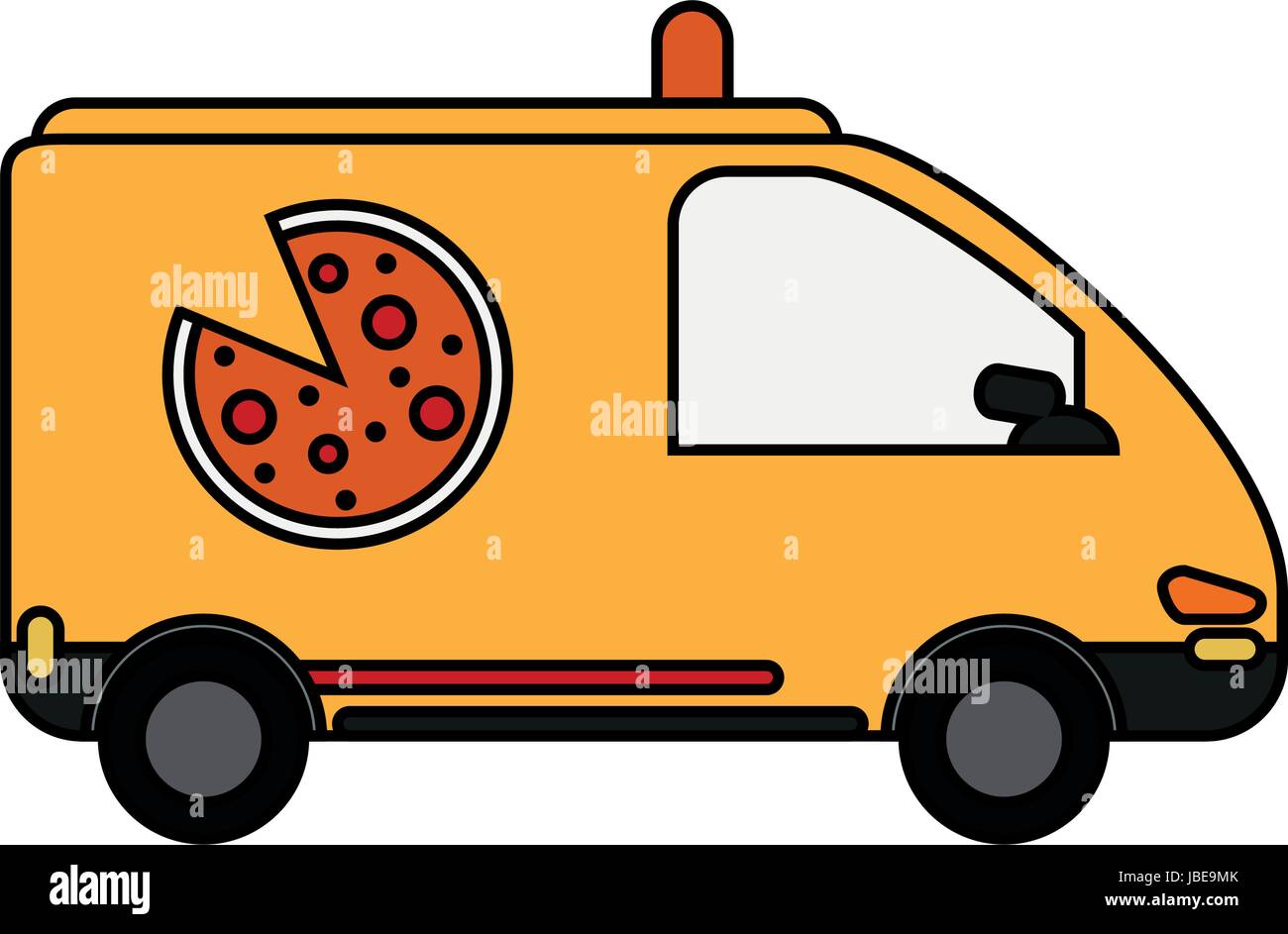 pizza car flat illustration Stock Vector Image & Art - Alamy