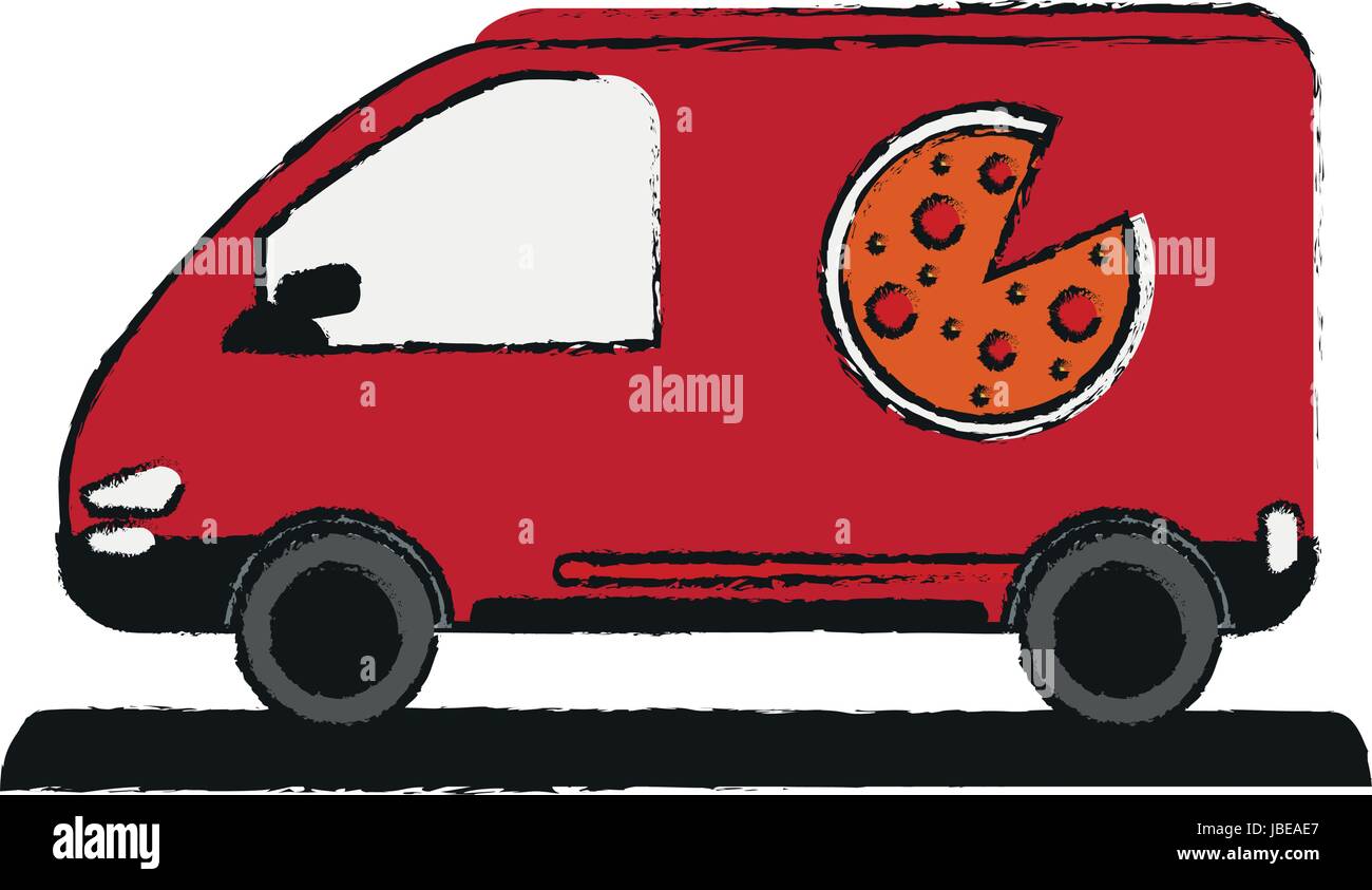pizza car draw illustration Stock Vector Image & Art - Alamy